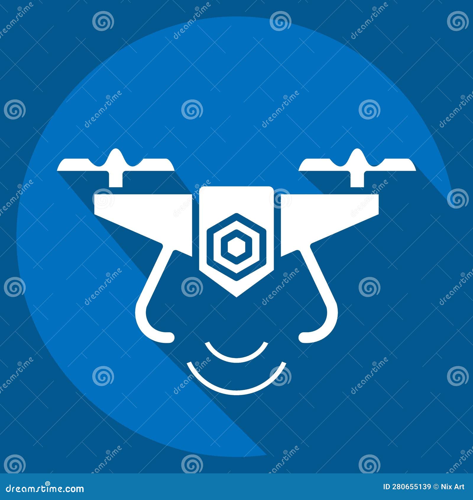Icon Drone. Related To Drone Symbol. Long Shadow Style. Simple Design ...