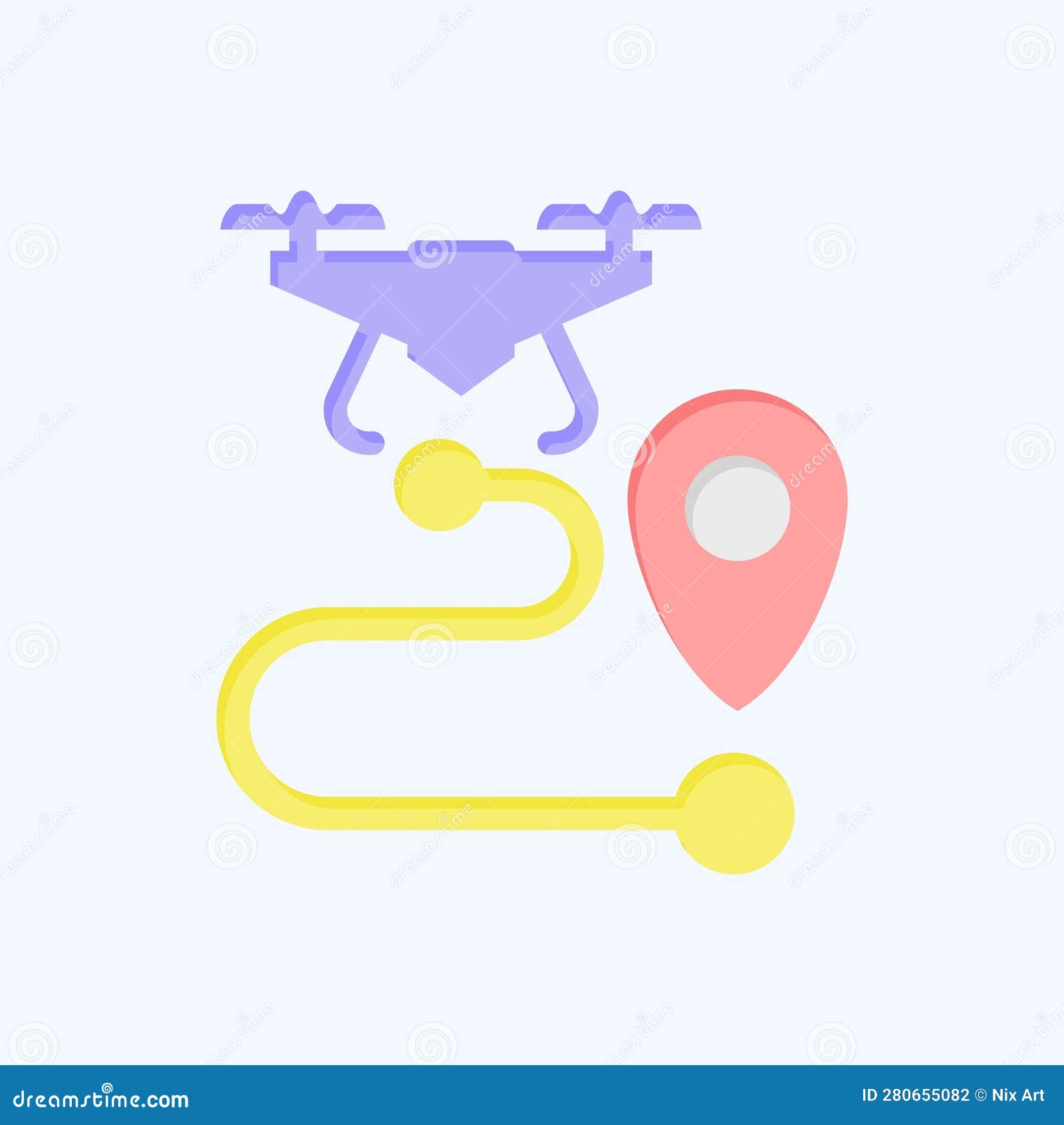 Icon Drone Tracking. Related To Drone Symbol. Flat Style. Simple Design ...