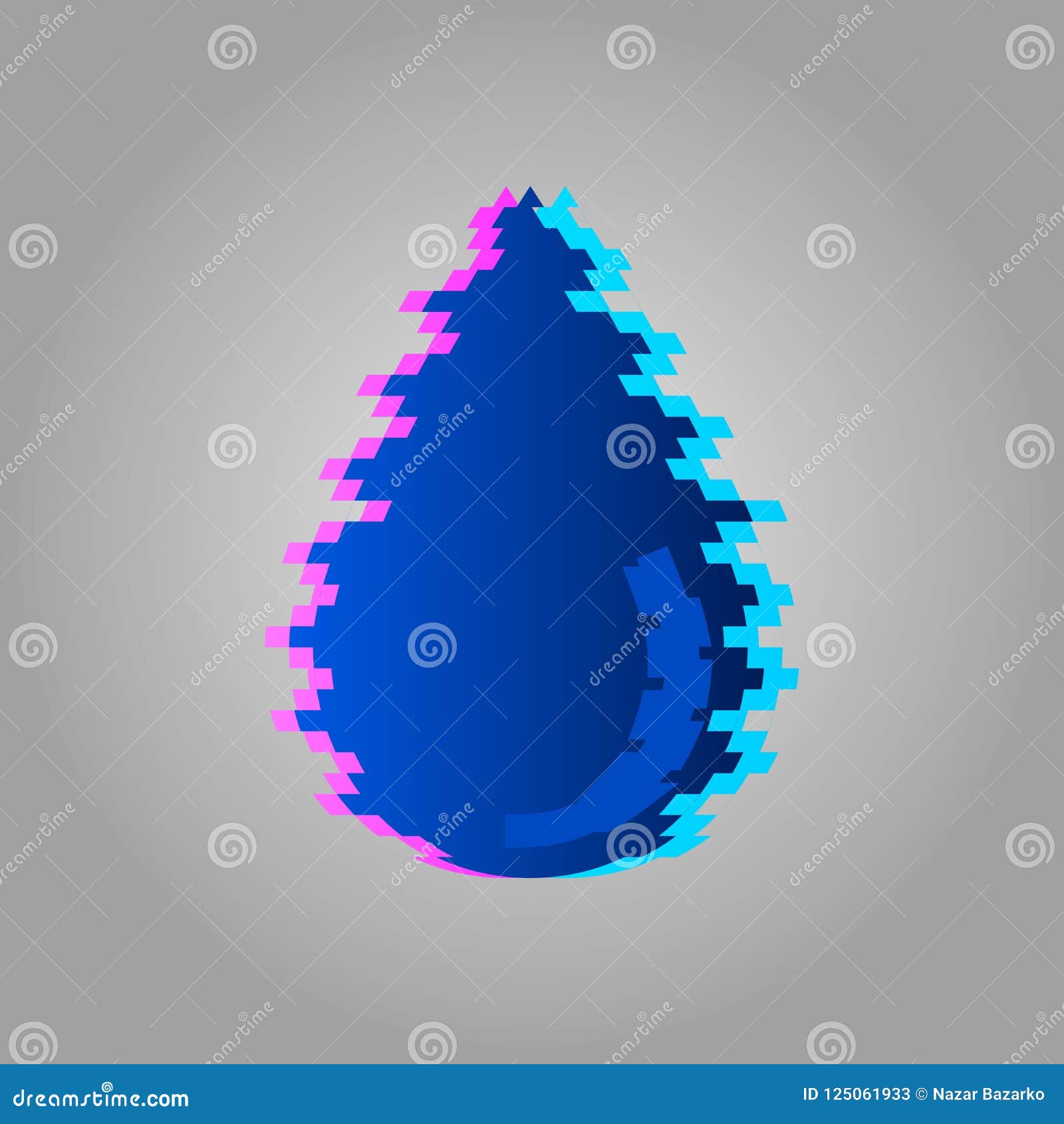 Icon of a Drop of Water. Glitch Design Vector Stock Illustration ...