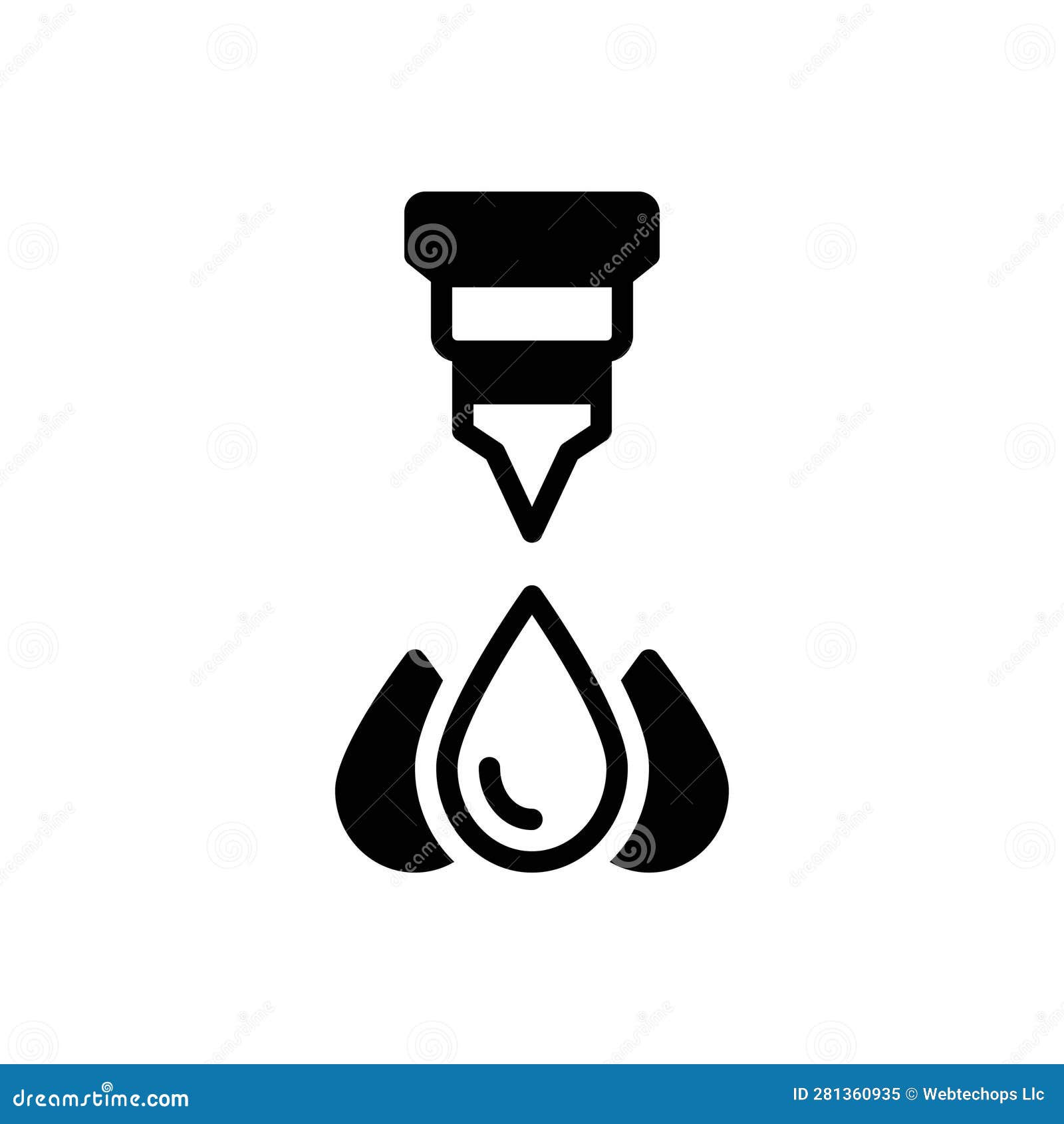 Black Solid Icon for Dropped, Fallen and Raindrops Stock Vector ...