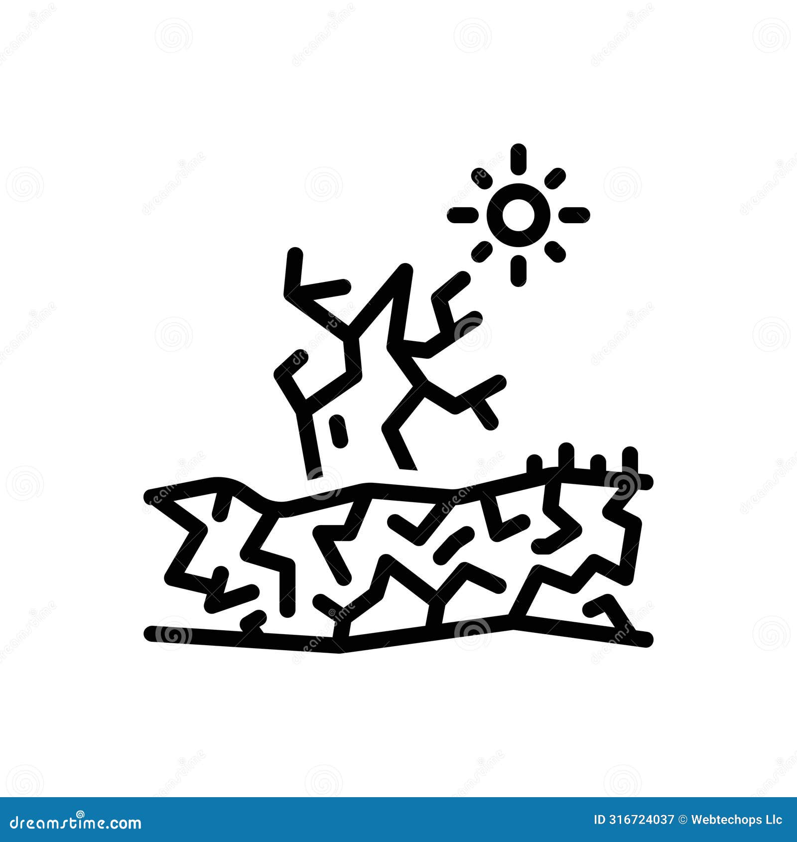 Black Line Icon for Drought, Disaster and Climate Stock Vector ...