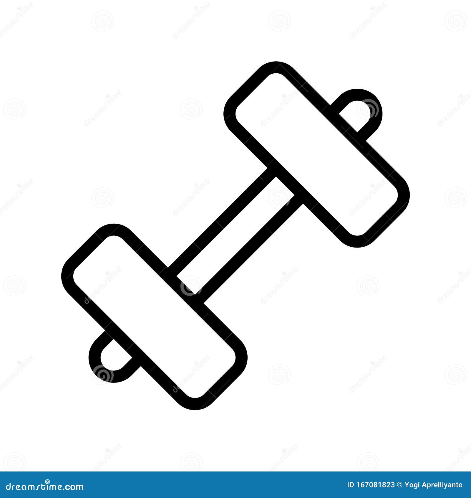 Icon Dumbbell in Outline Style. Vector Illustration and Editable Stroke ...