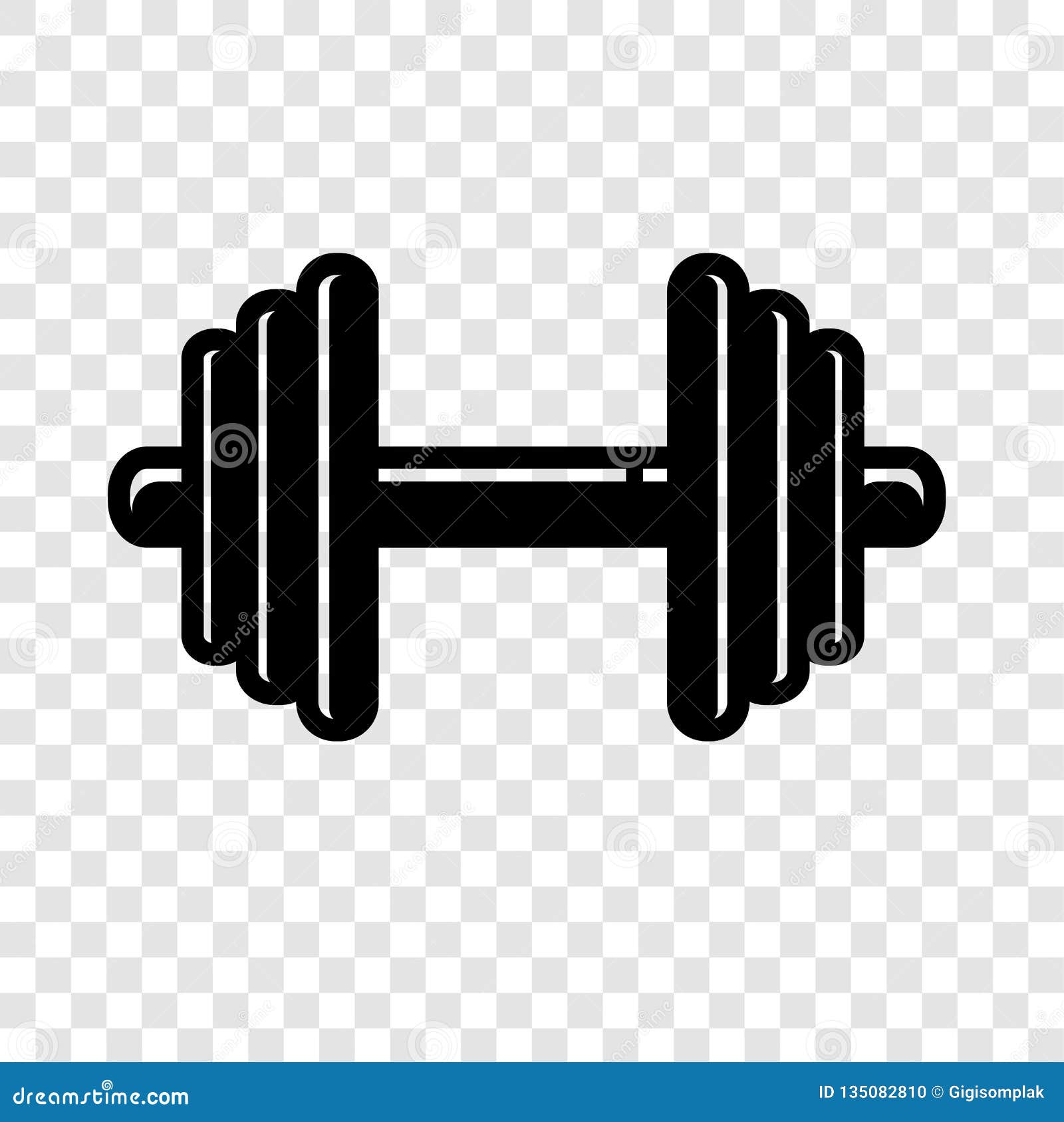 Simple Icon of Dumbbell, at Transparent Effect Background Stock Vector ...