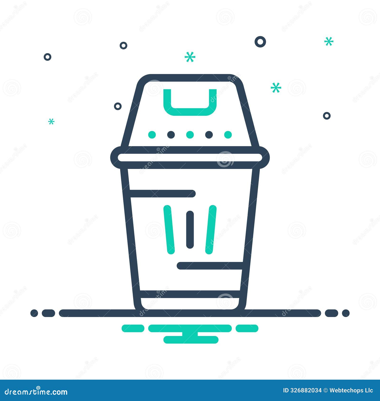 Mix Icon for Dustbin, Garbage and Trash Stock Vector - Illustration of ...