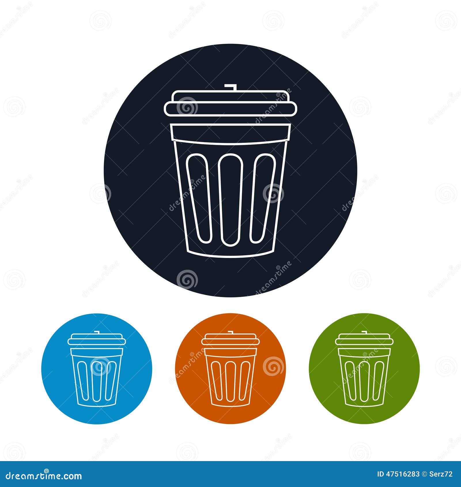 Icon Dustbin , Vector Illustration Stock Vector - Illustration of ...