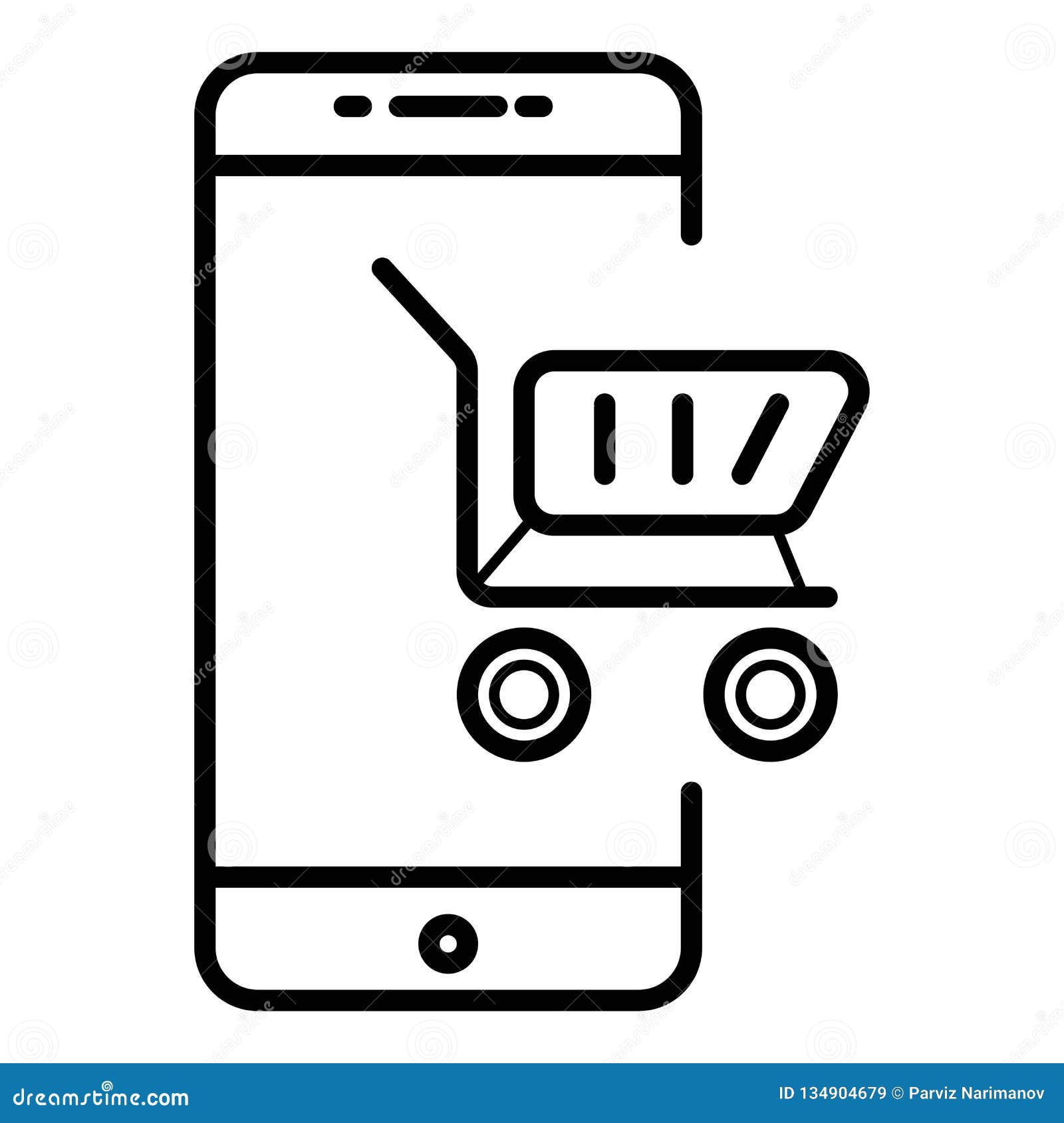 Icon E Commerce, Buying Phone Stock Illustration - Illustration of ...
