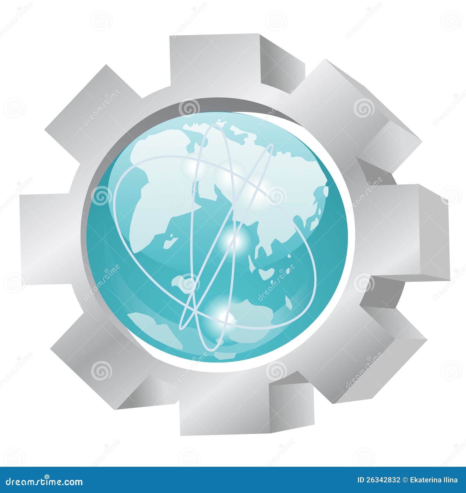 Icon of earth and gear stock vector. Illustration of concept - 26342832