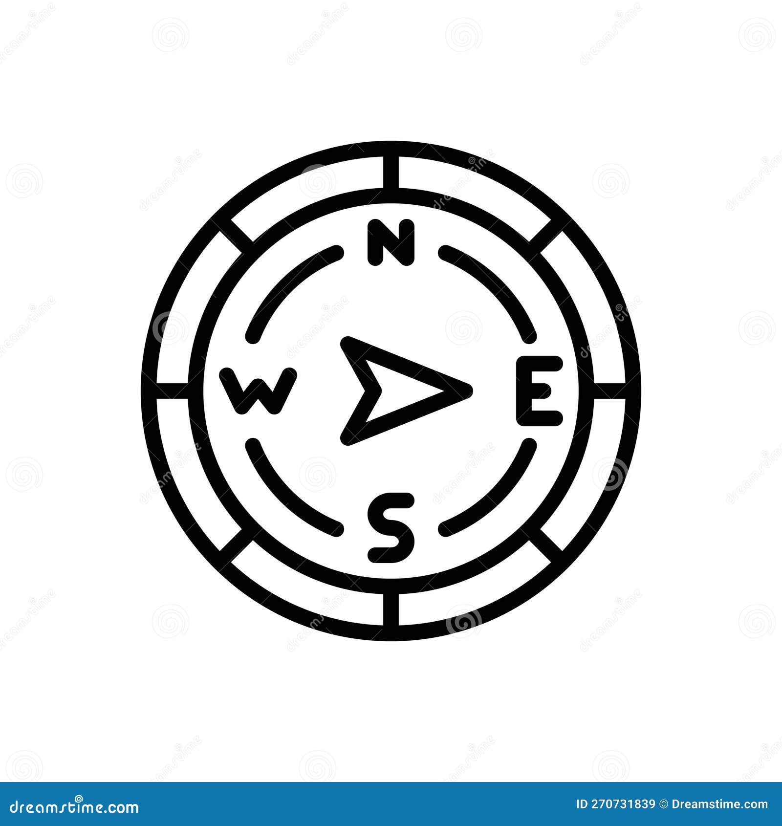 Black Line Icon for East, Compass and Orientation Stock Vector ...