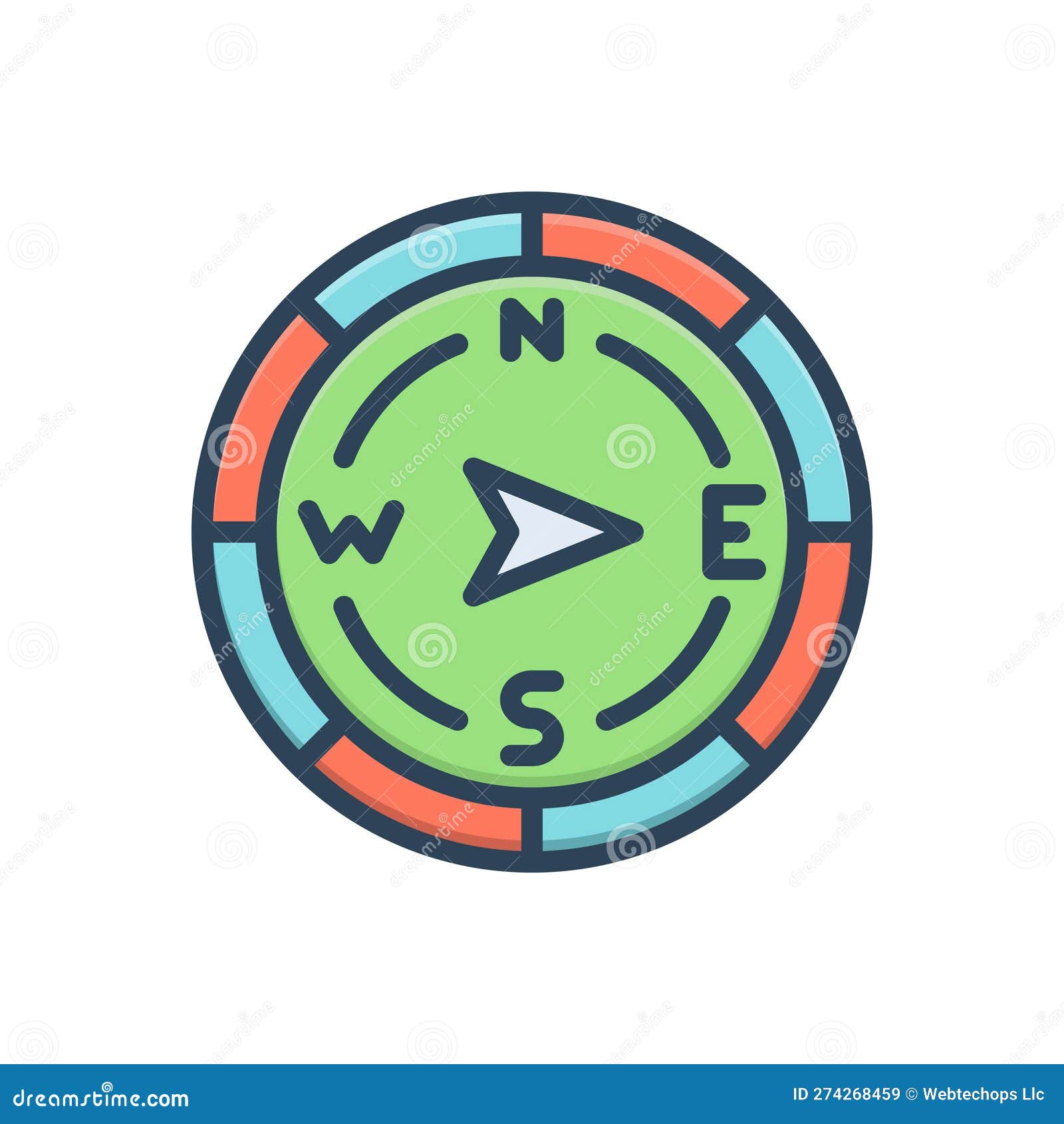 Color Illustration Icon for East, Compass and Orientation Stock Vector ...
