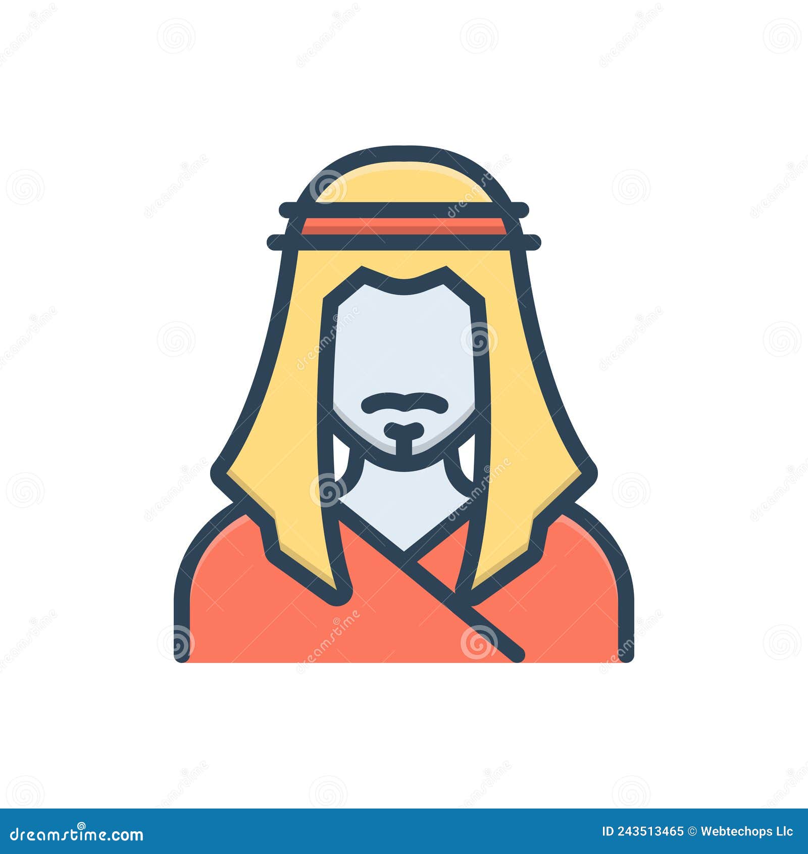 Color Illustration Icon for Eastern, Sheikh and Sheik Stock ...