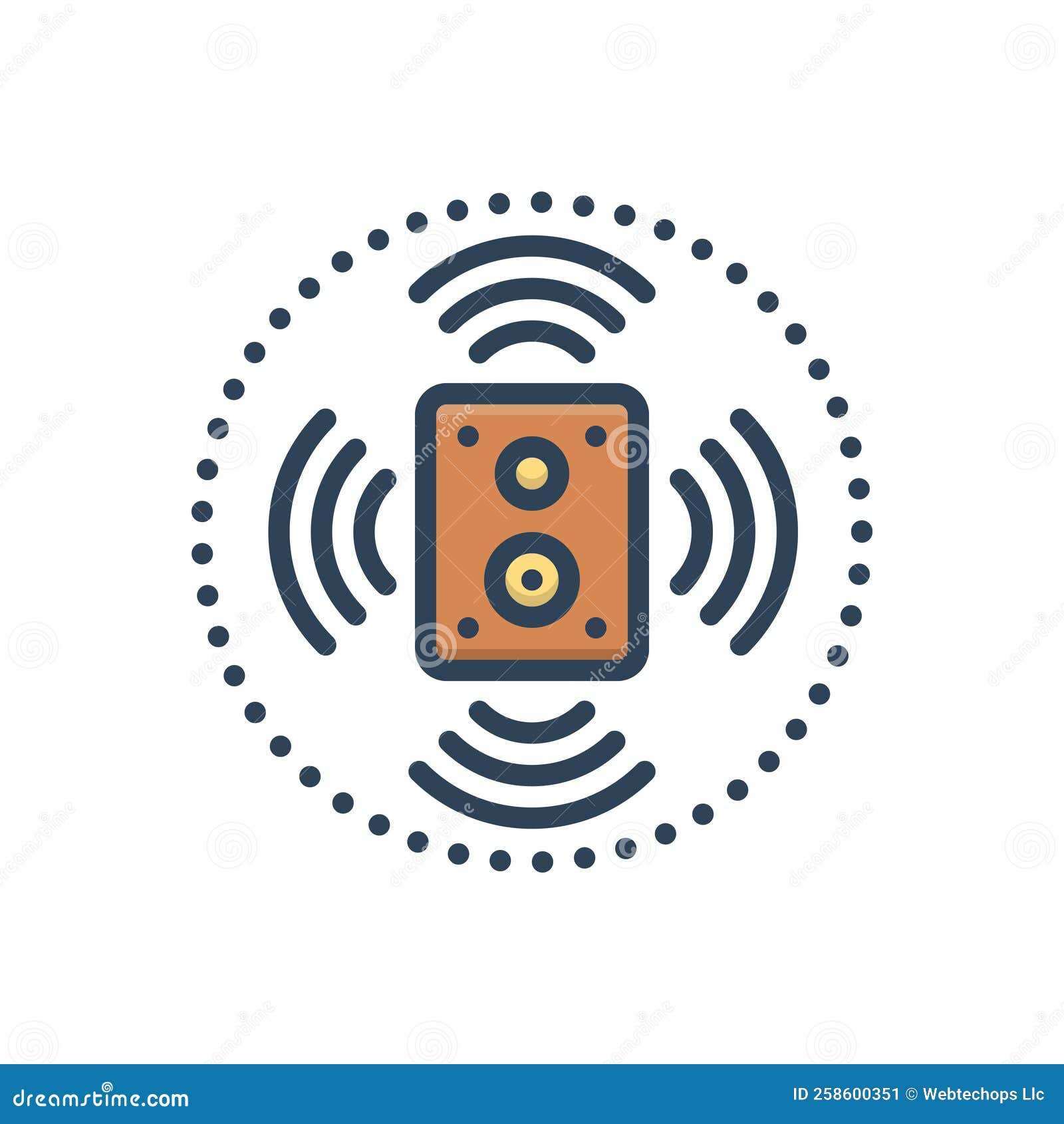 Color Illustration Icon for Echo, Reverberation and Resonance Stock ...