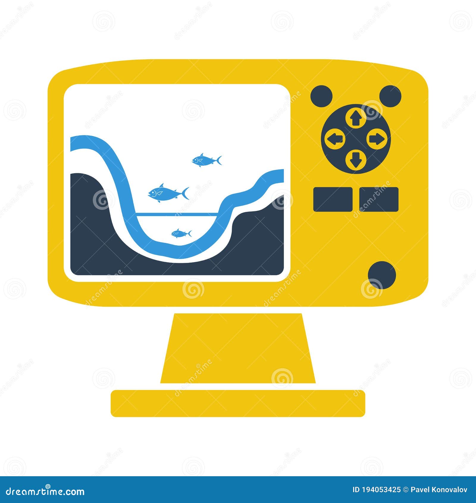 Icon of Echo Sounder stock vector. Illustration of instrument - 194053425
