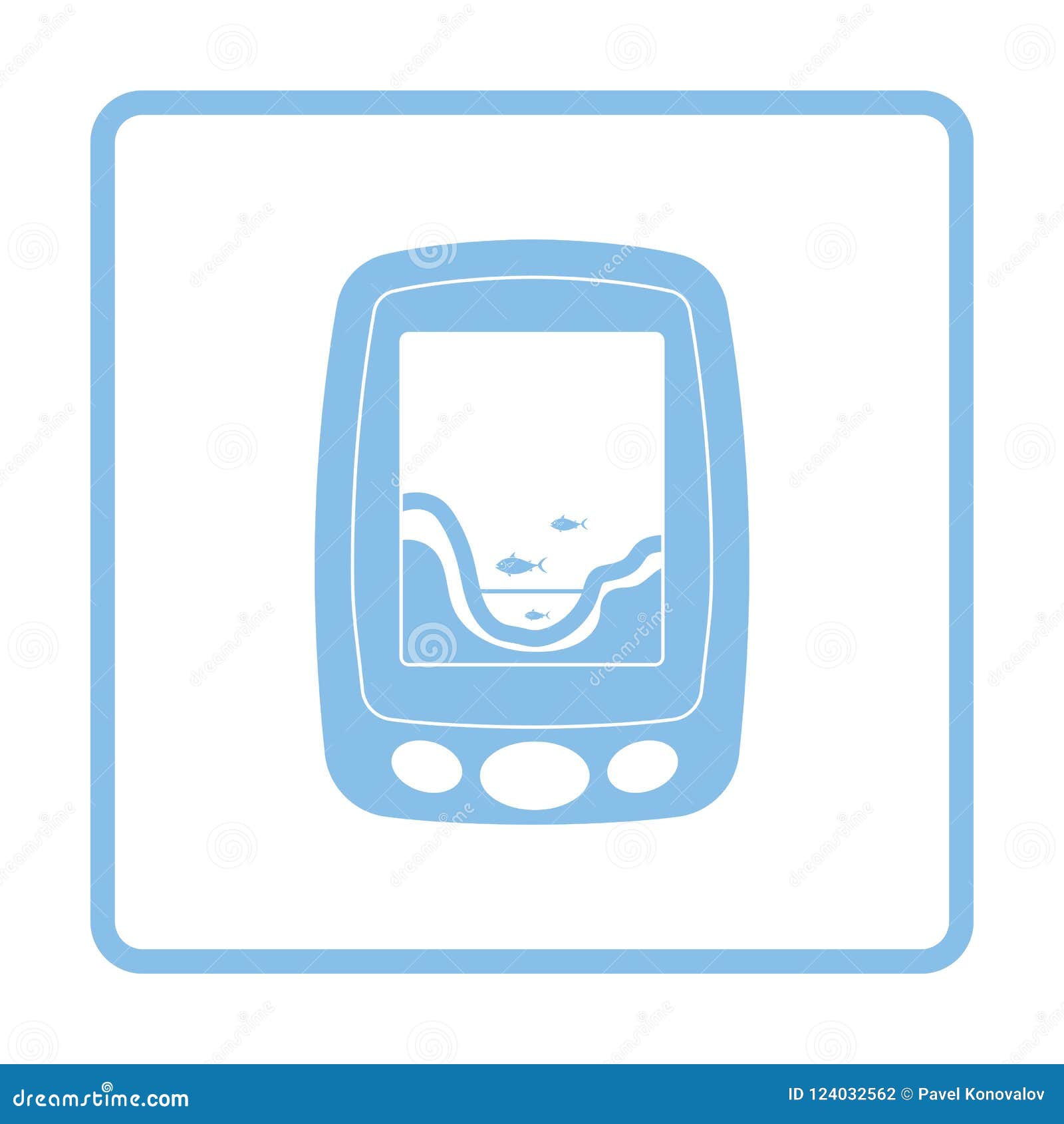 Icon of echo sounder stock vector. Illustration of echo - 124032562