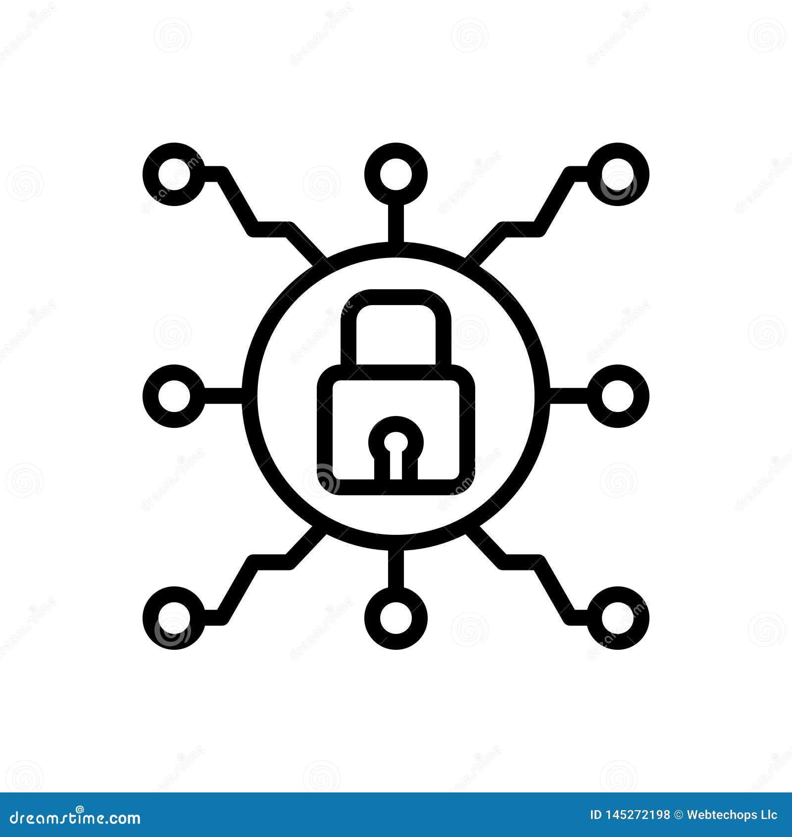 Black Line Icon for Secure Connection, Secure and Protection Stock ...