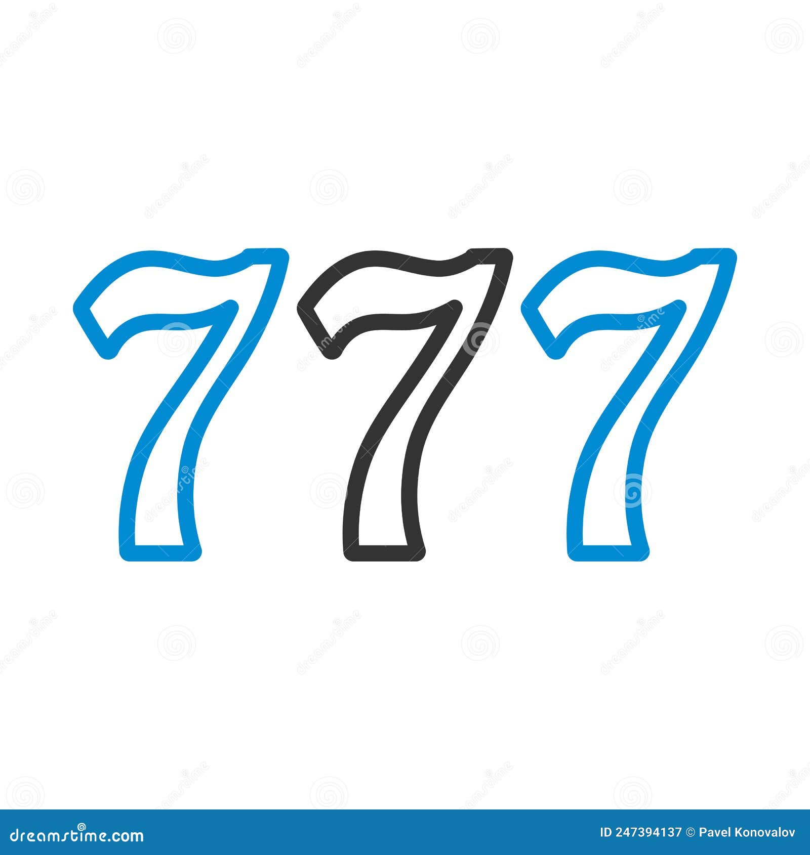 777 Icon stock vector. Illustration of isolated, prize - 247394137