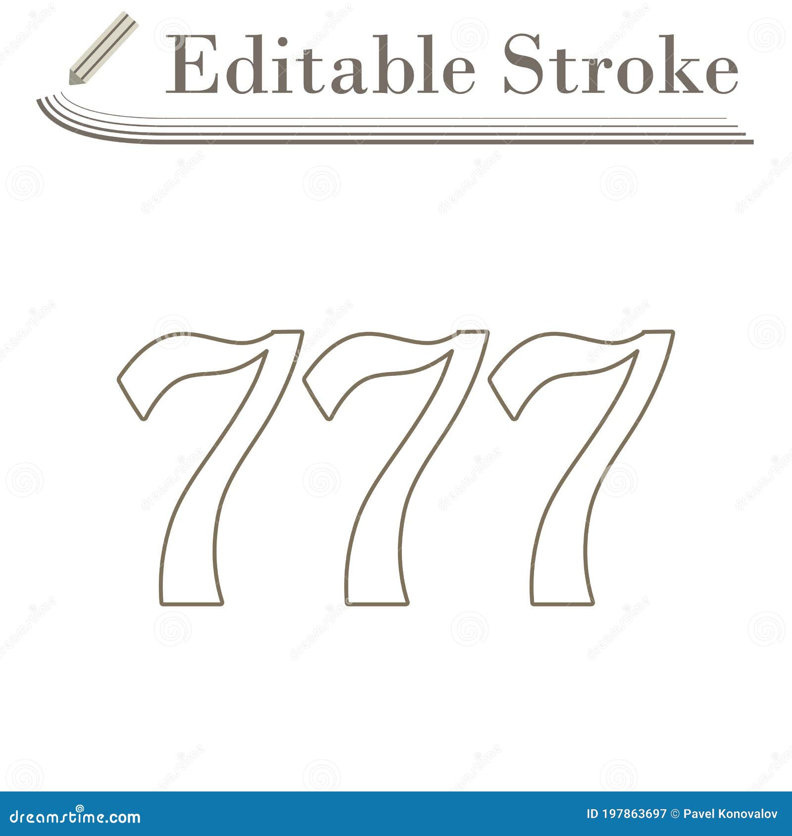 777 Icon stock vector. Illustration of fortune, success - 197863697