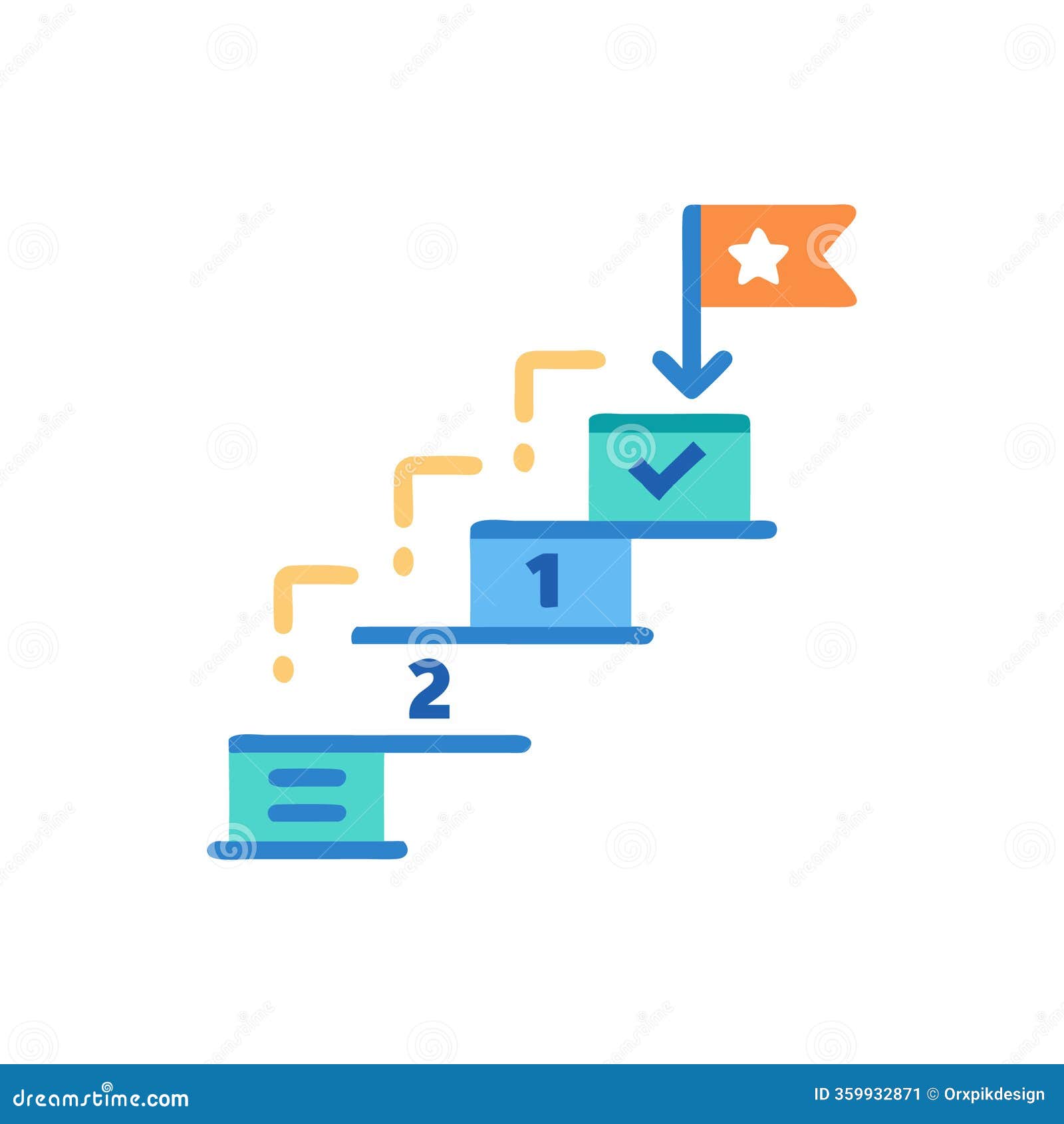 Educational Steps Icon for Progress Tracking Stock Illustration ...