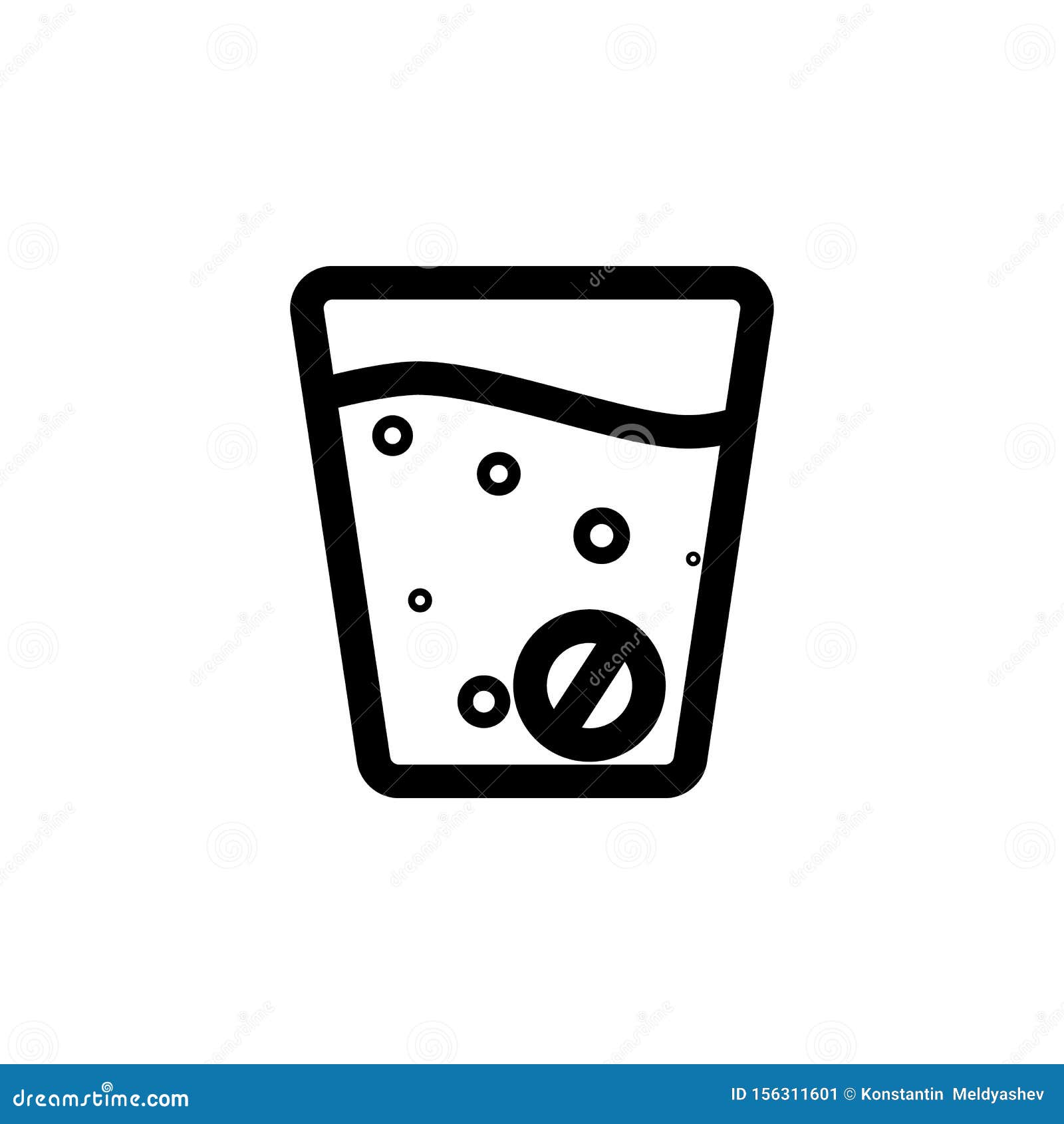 The Icon of Effervescent Tablets in a Glass. Simple Flat Icon ...