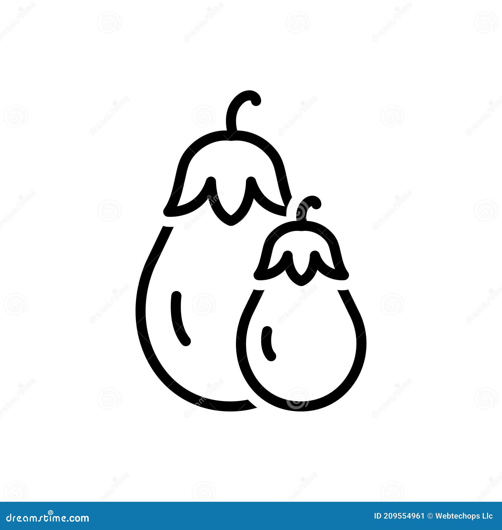 Black Line Icon for Eggplant, Brinjal and Vegetable Stock Vector ...
