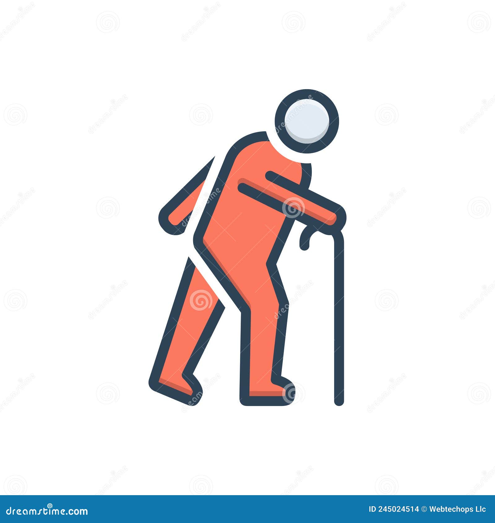 Color Illustration Icon for Elderly, Aged and Old Stock Illustration ...