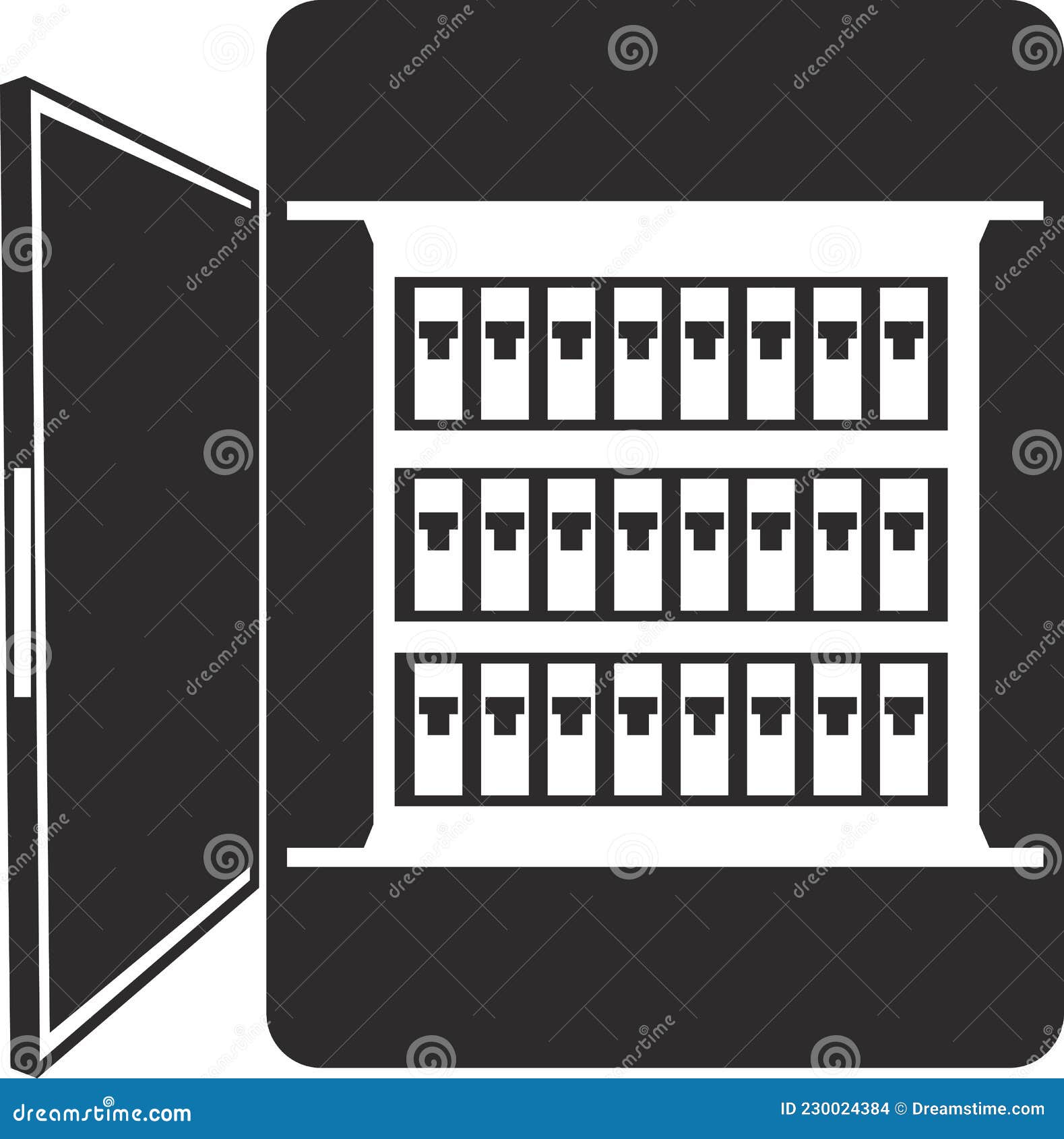 The Icon of the Electric Meter Box with Valves. Stock Vector ...