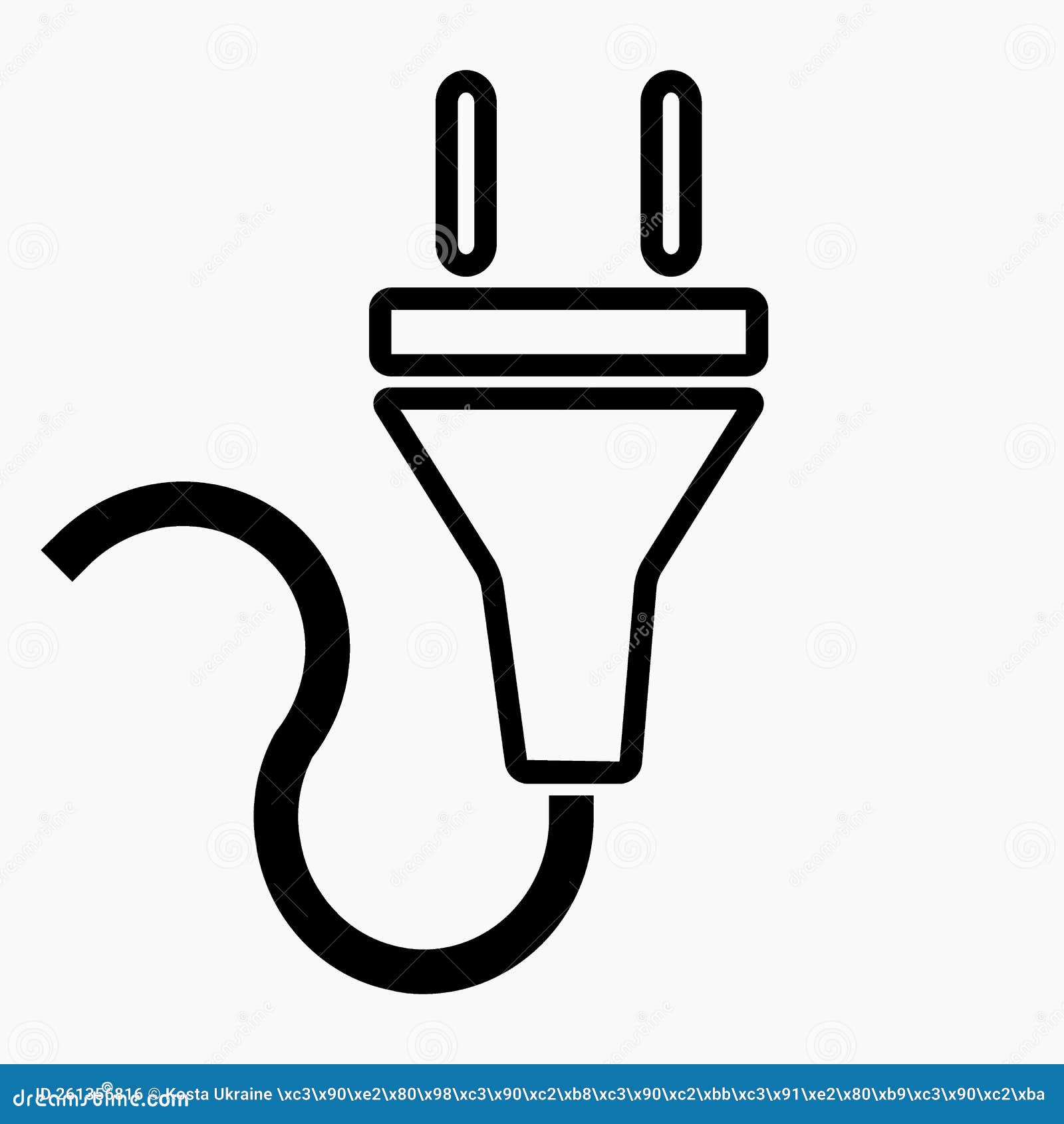 Icon of an electric plug stock vector. Illustration of plug - 261356816