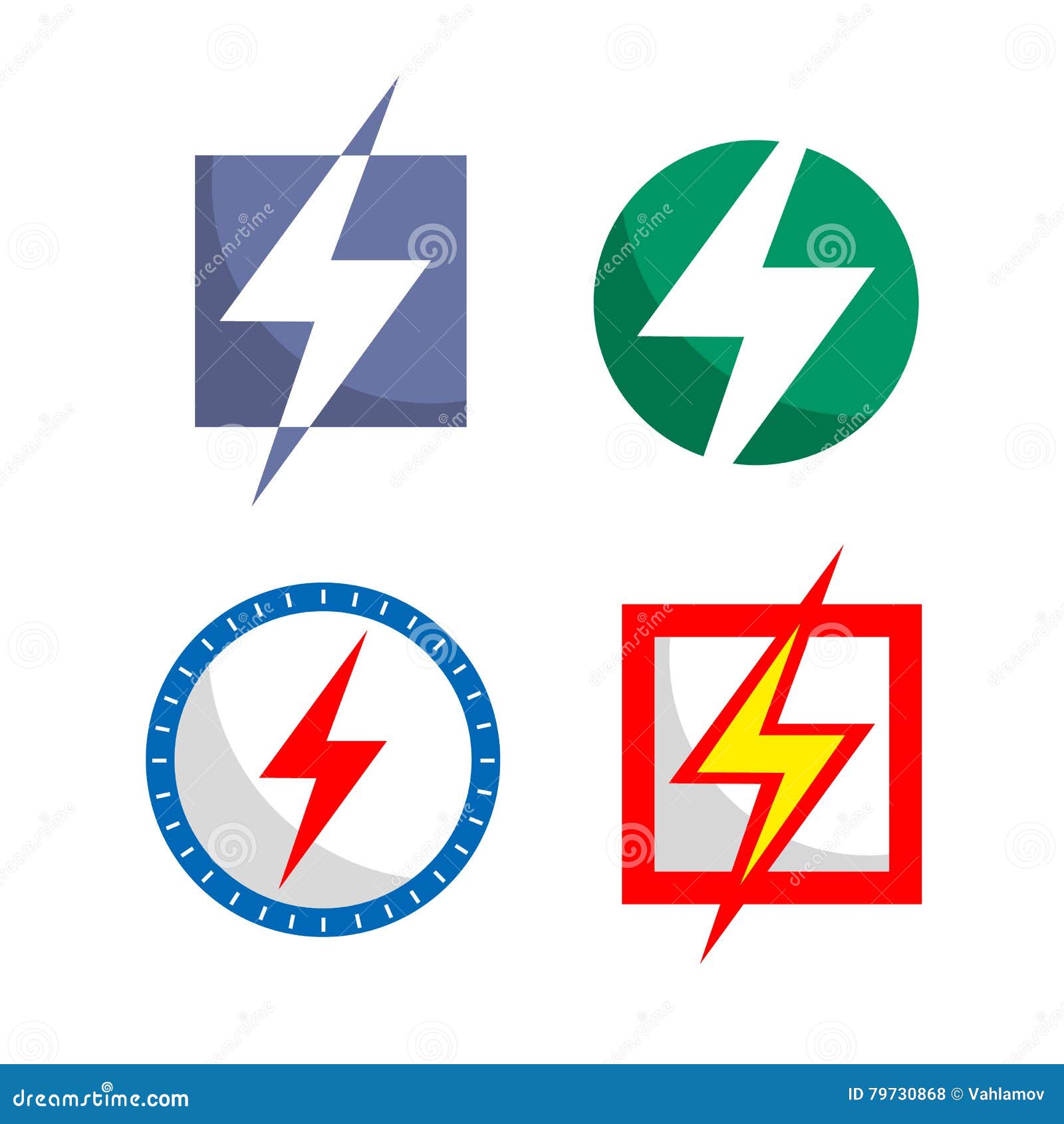 Icon Electricity in Different Colors Stock Vector - Illustration of ...