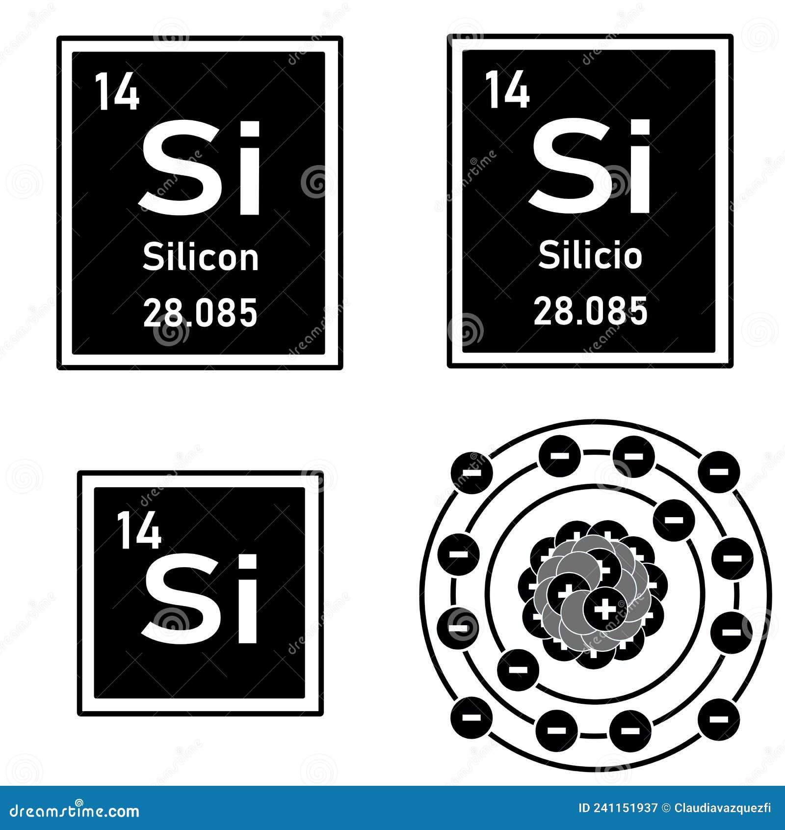 Element Silicon from the Periodic Table Stock Illustration ...