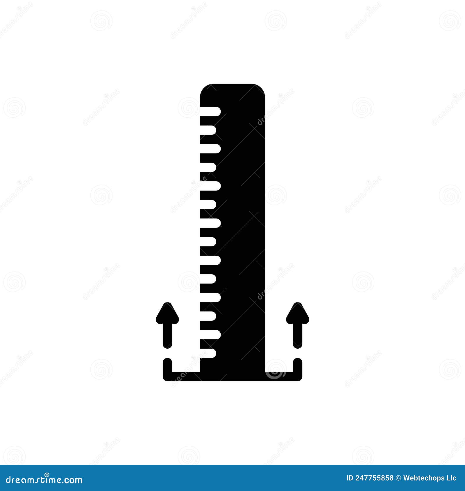 Black Solid Icon for Elevation, Height and Chart Stock Vector ...