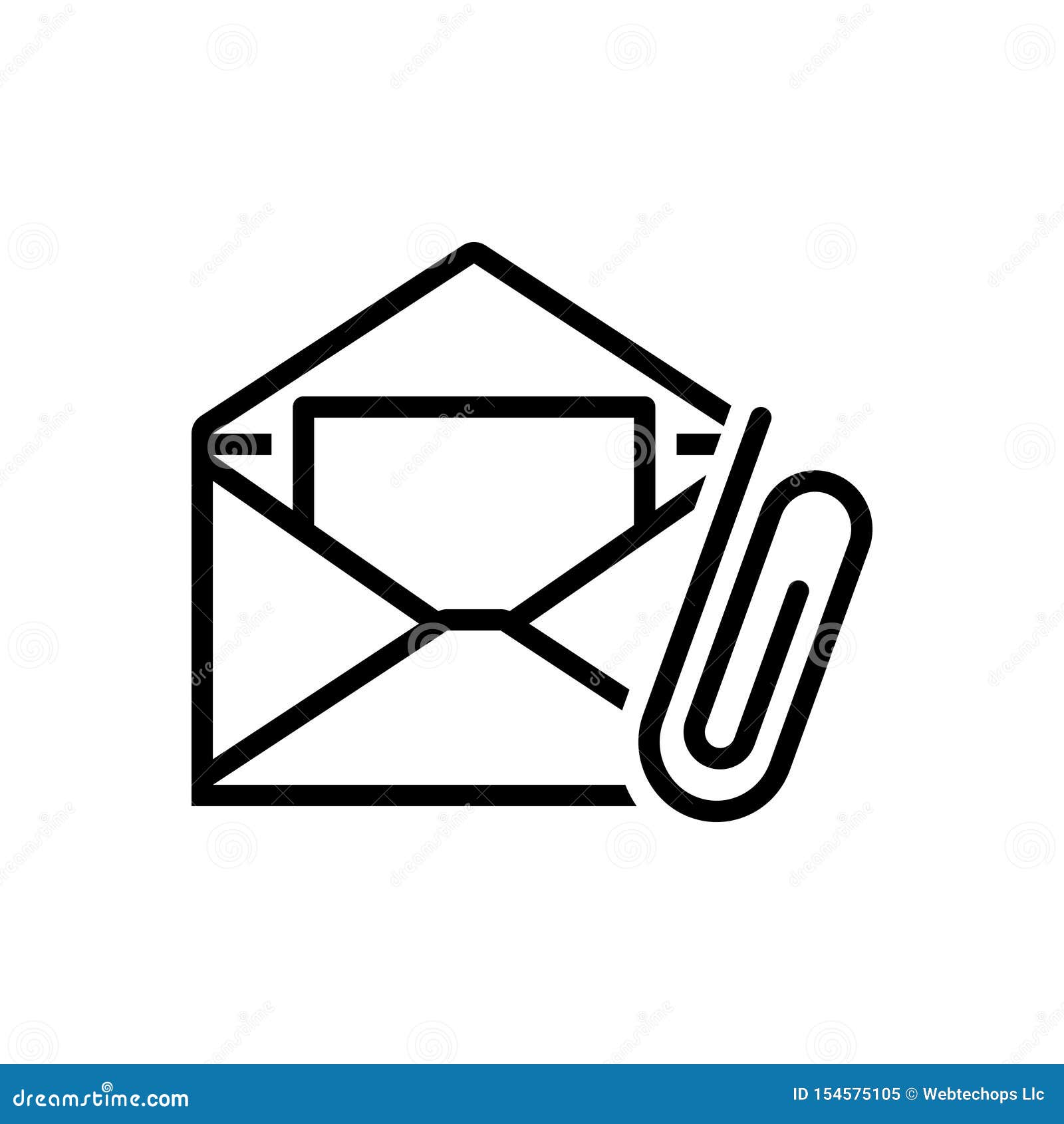 Black Line Icon for Email Attachment, Attach and Clip Stock Vector ... Black Line Icon for Email Attachment, Attach and Clip Stock Vector ...
