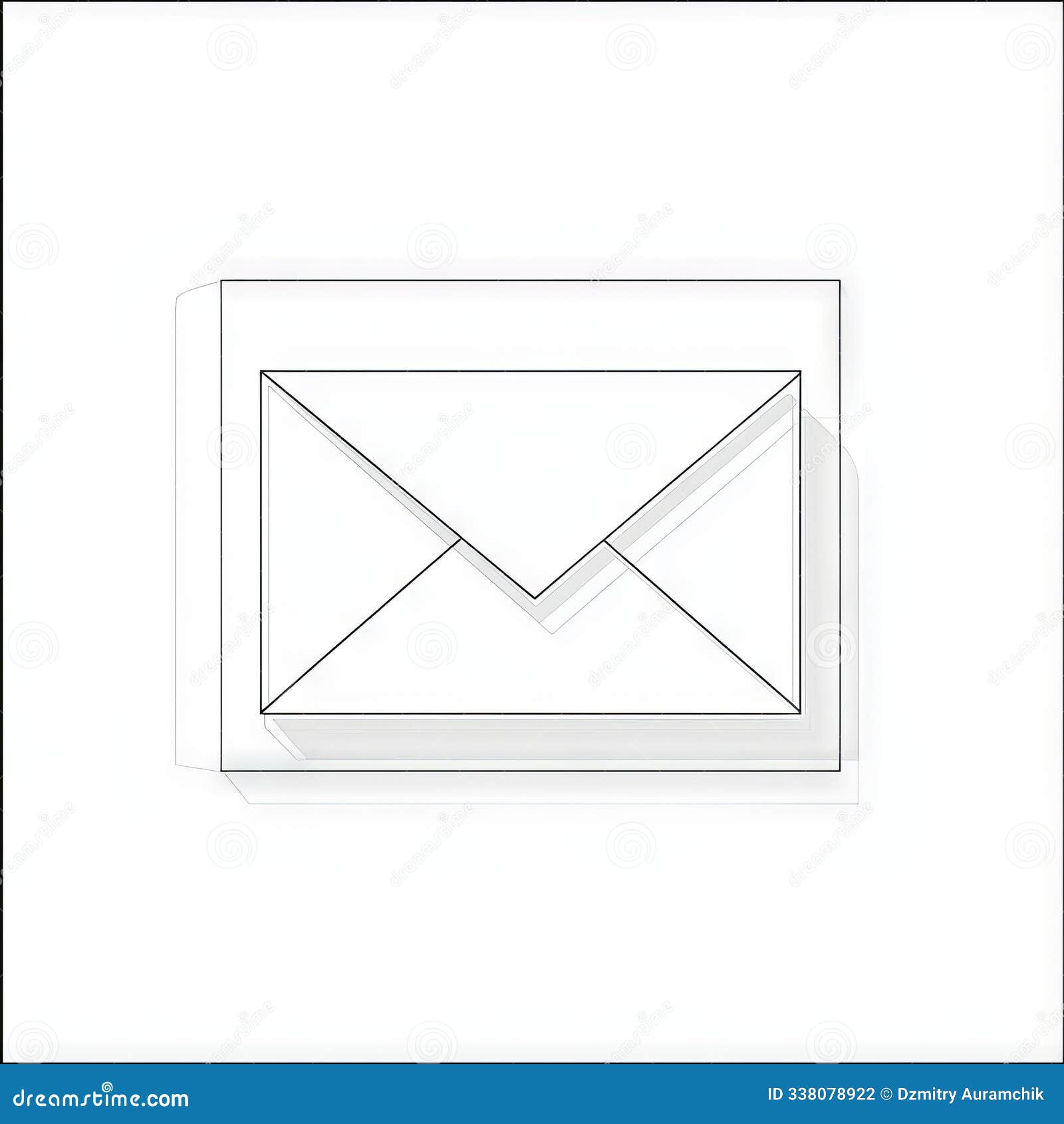 The Icon of an Email is Drawn on a White Background Using Continuous ...