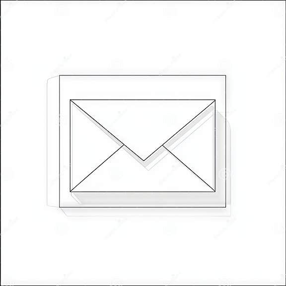 The Icon of an Email is Drawn on a White Background Using Continuous ...