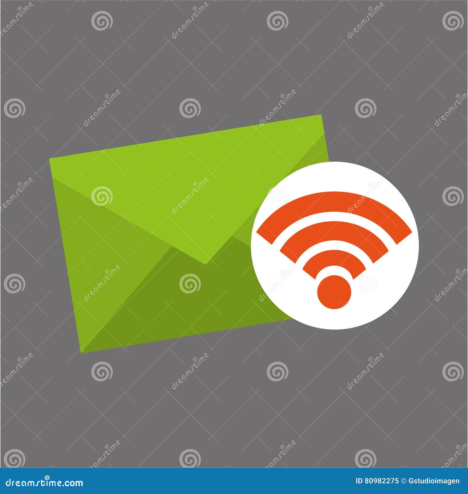 Icon Email Envelope Wifi Internet Stock Vector - Illustration of screen ...