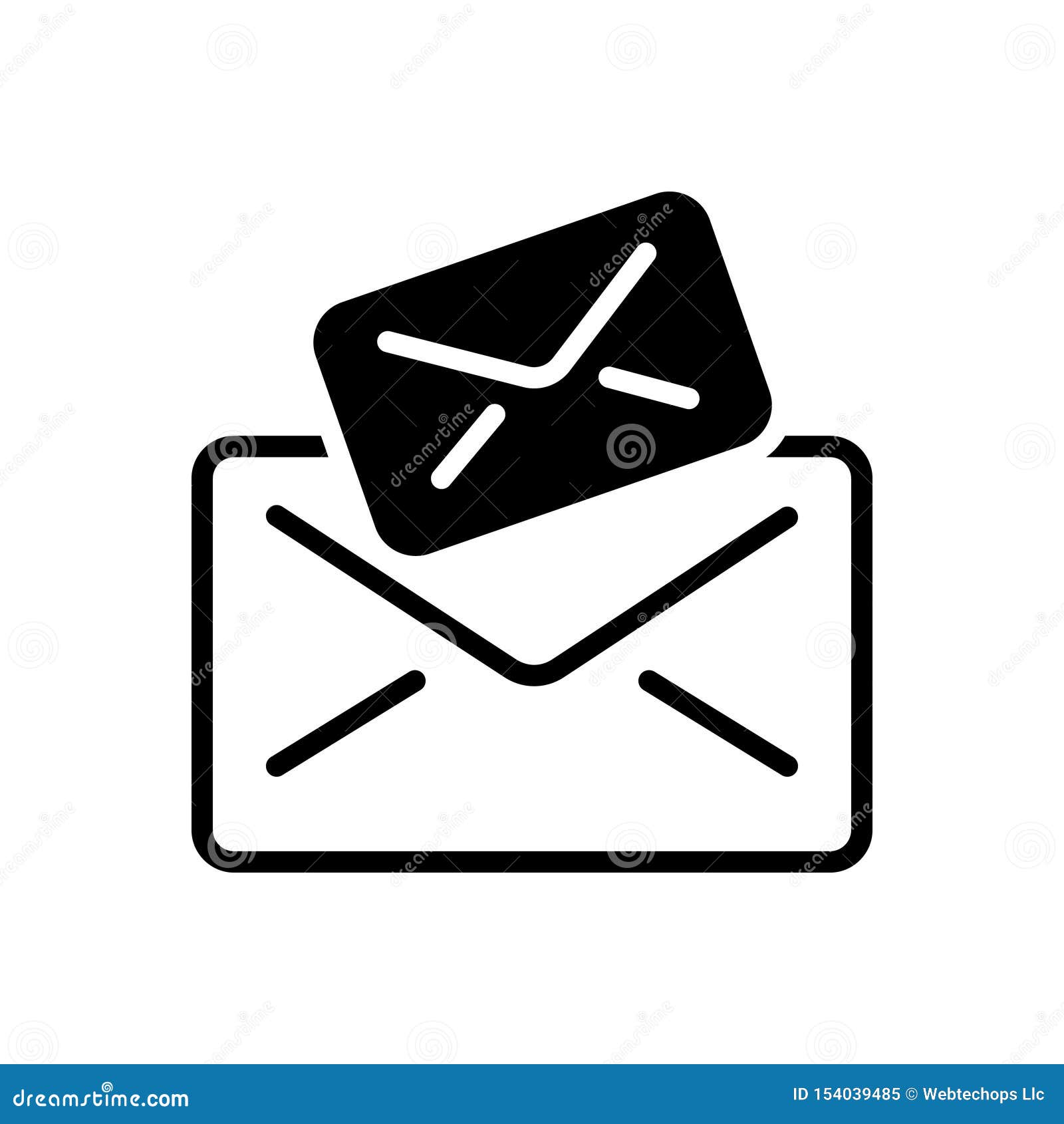Black Solid Icon for Email, Letter and Messages Stock Vector ...