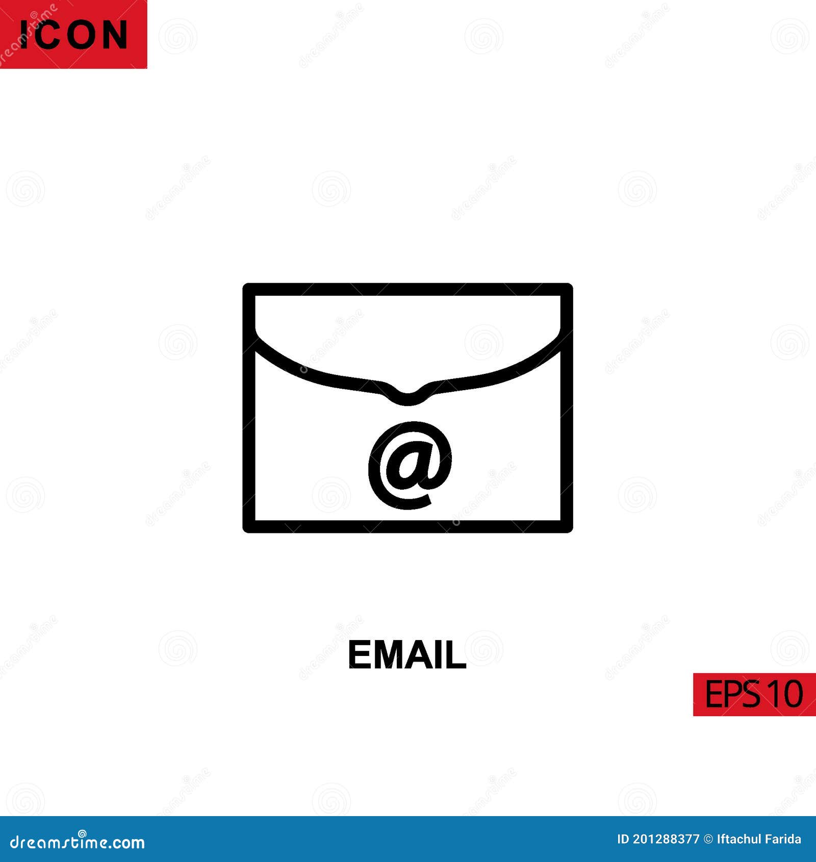 Icon Email. Outline, Line or Linear Vector Icon Symbol Sign Collection ...