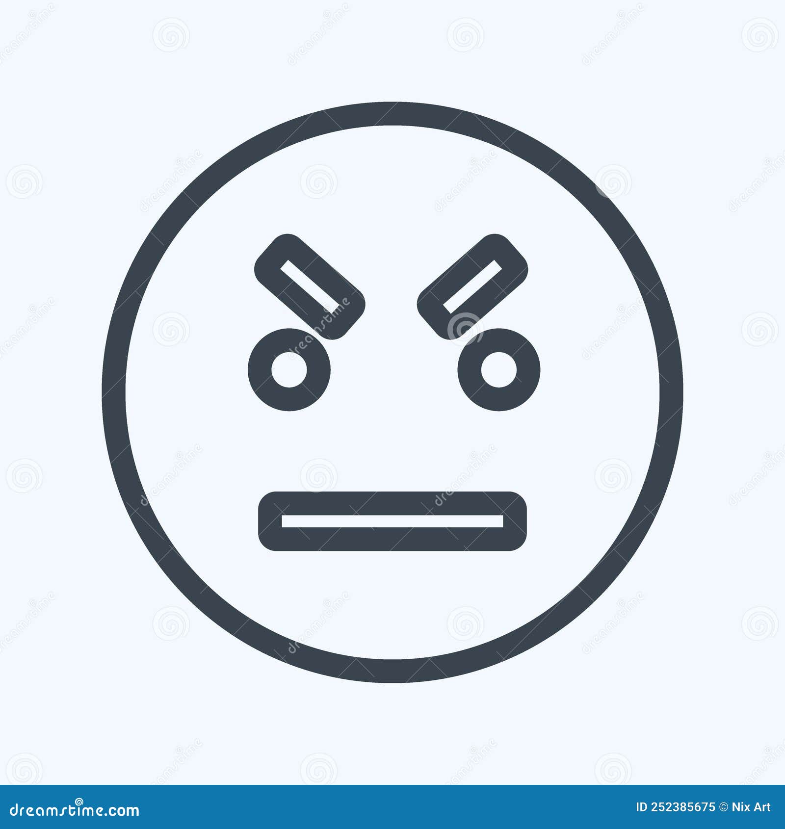 Icon Emoticon Angry. Suitable for Emoticon Symbol. Line Style. Simple ...