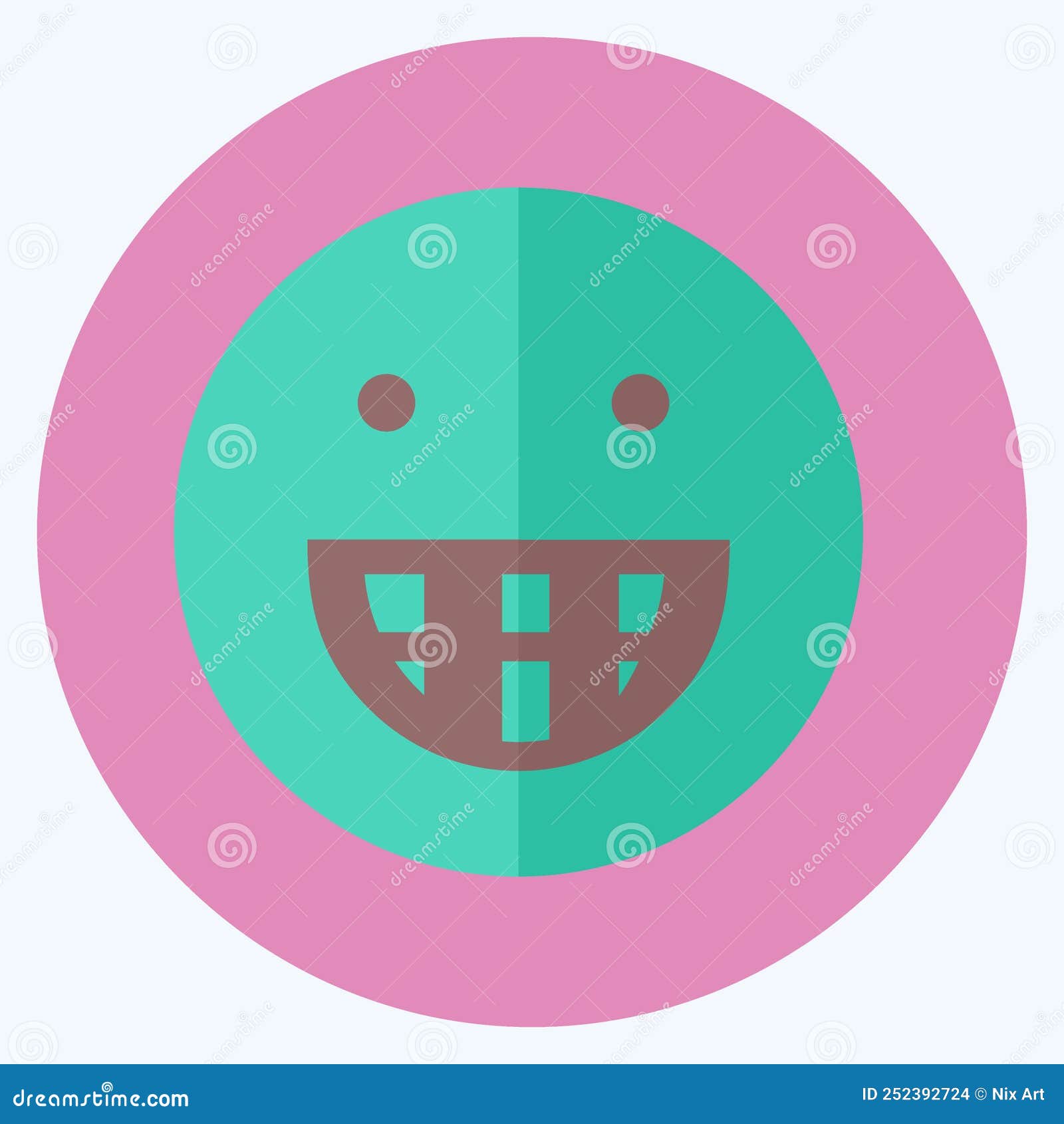 Icon Emoticon Big Grin. Suitable For Emoticon Symbol. Flat Style ...