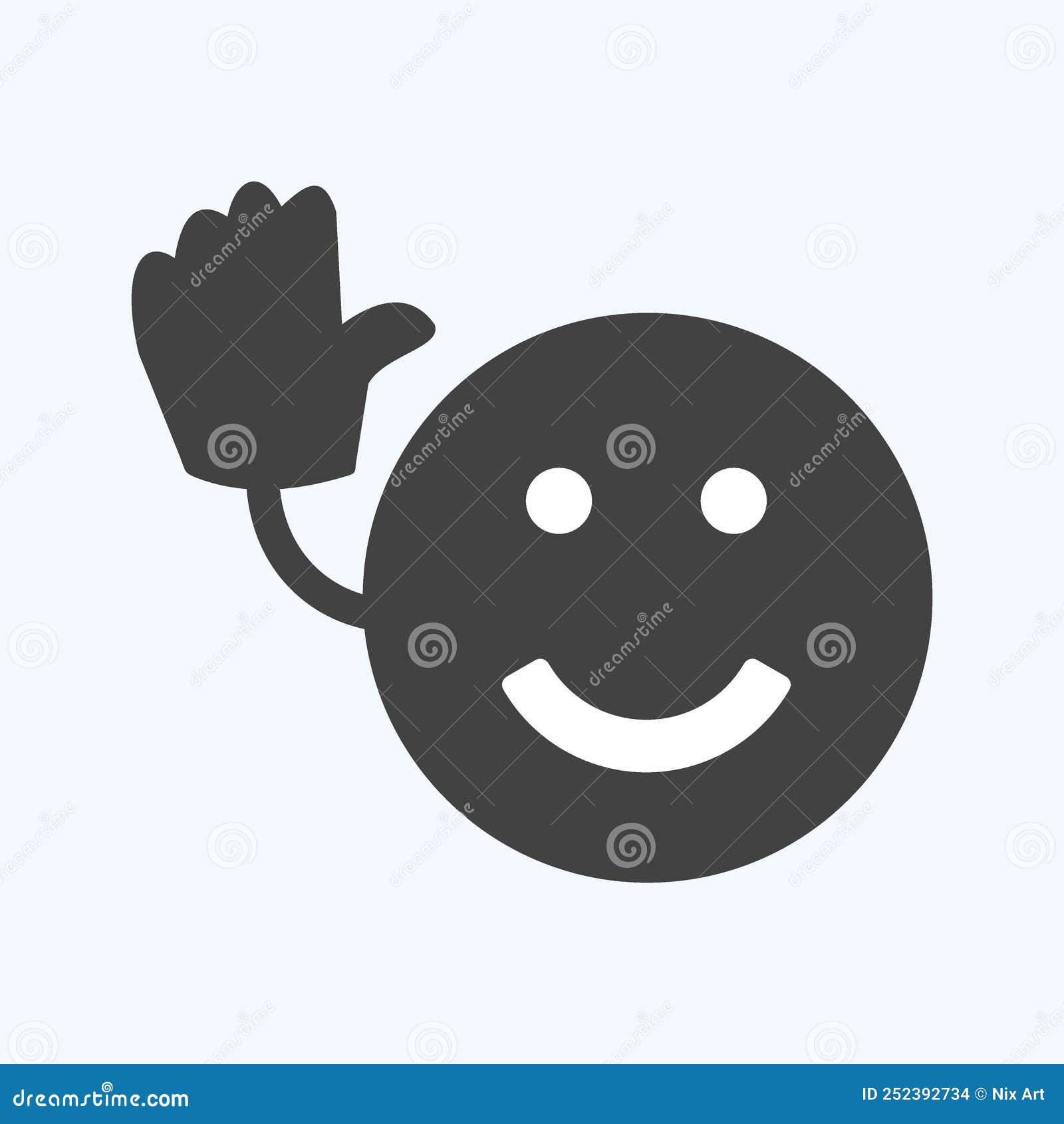 Icon Emoticon Bye. Suitable for Emoticon Symbol. Glyph Style. Simple ...
