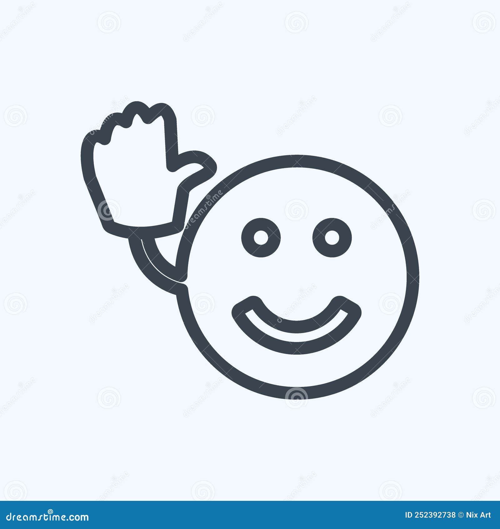 Icon Emoticon Bye. Suitable for Emoticon Symbol. Line Style. Simple ...