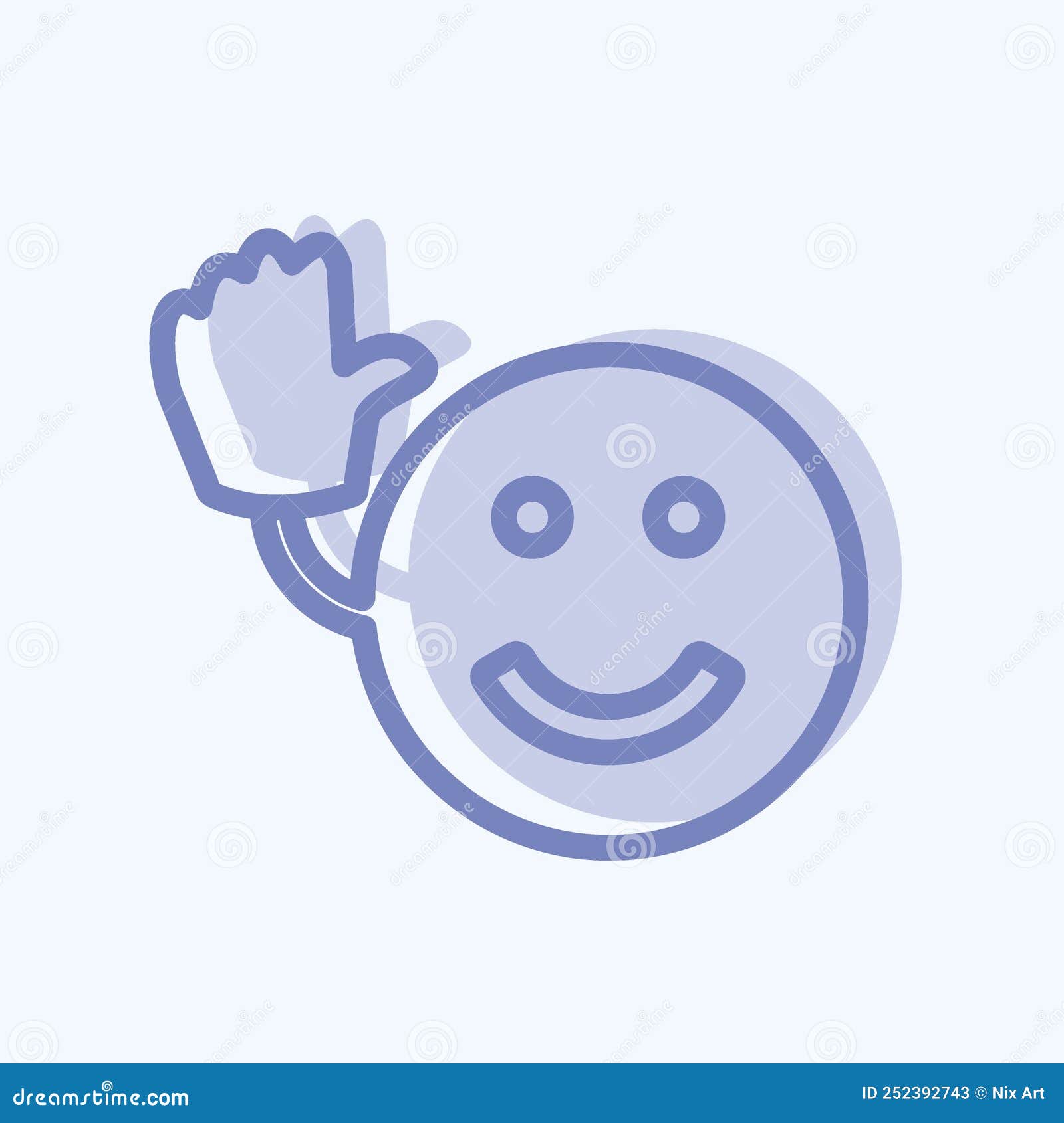 Icon Emoticon Bye. Suitable for Emoticon Symbol. Two Tone Style. Simple ...