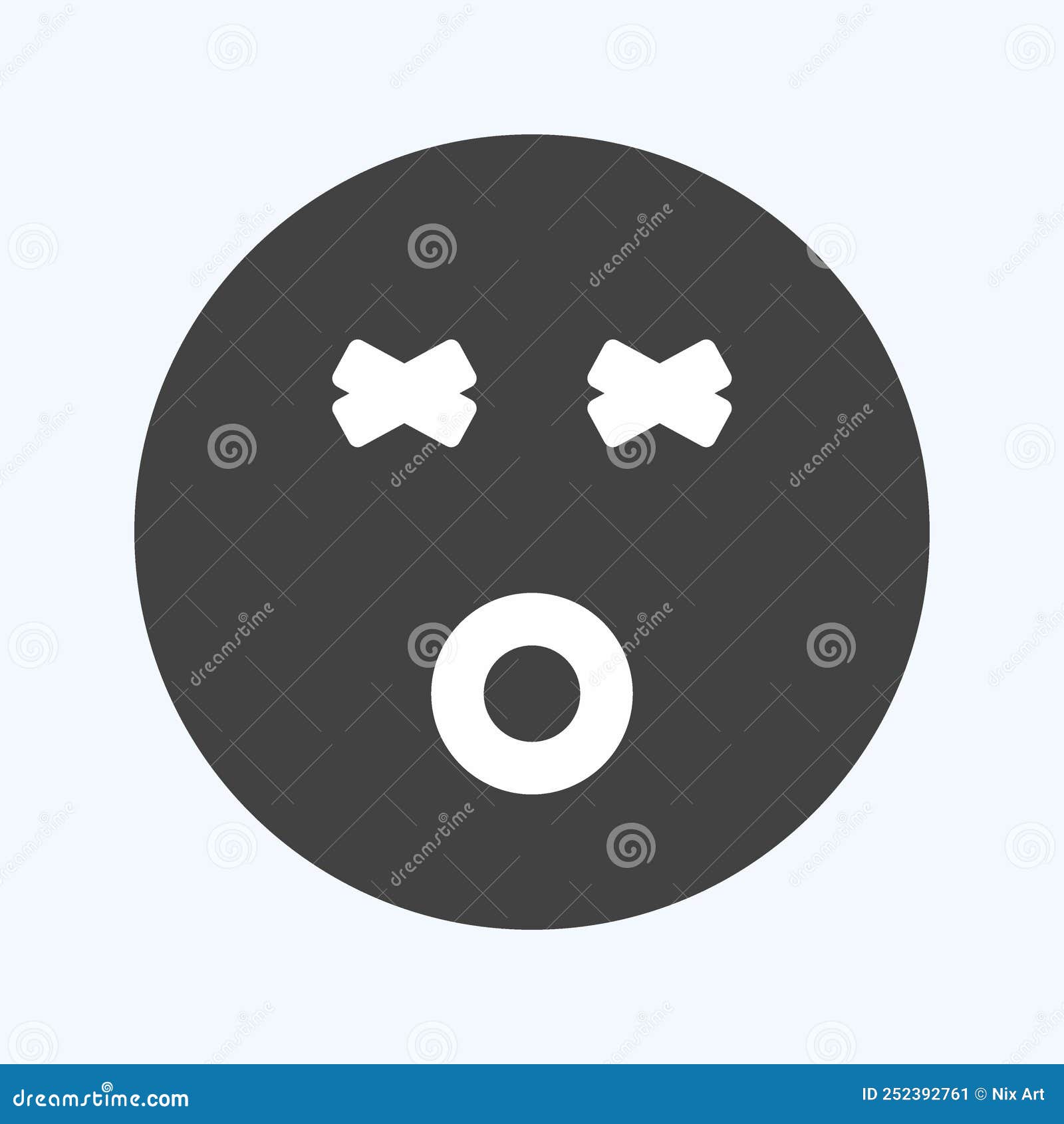 Icon Emoticon Dizzy. Suitable for Emoticon Symbol. Glyph Style. Simple ...