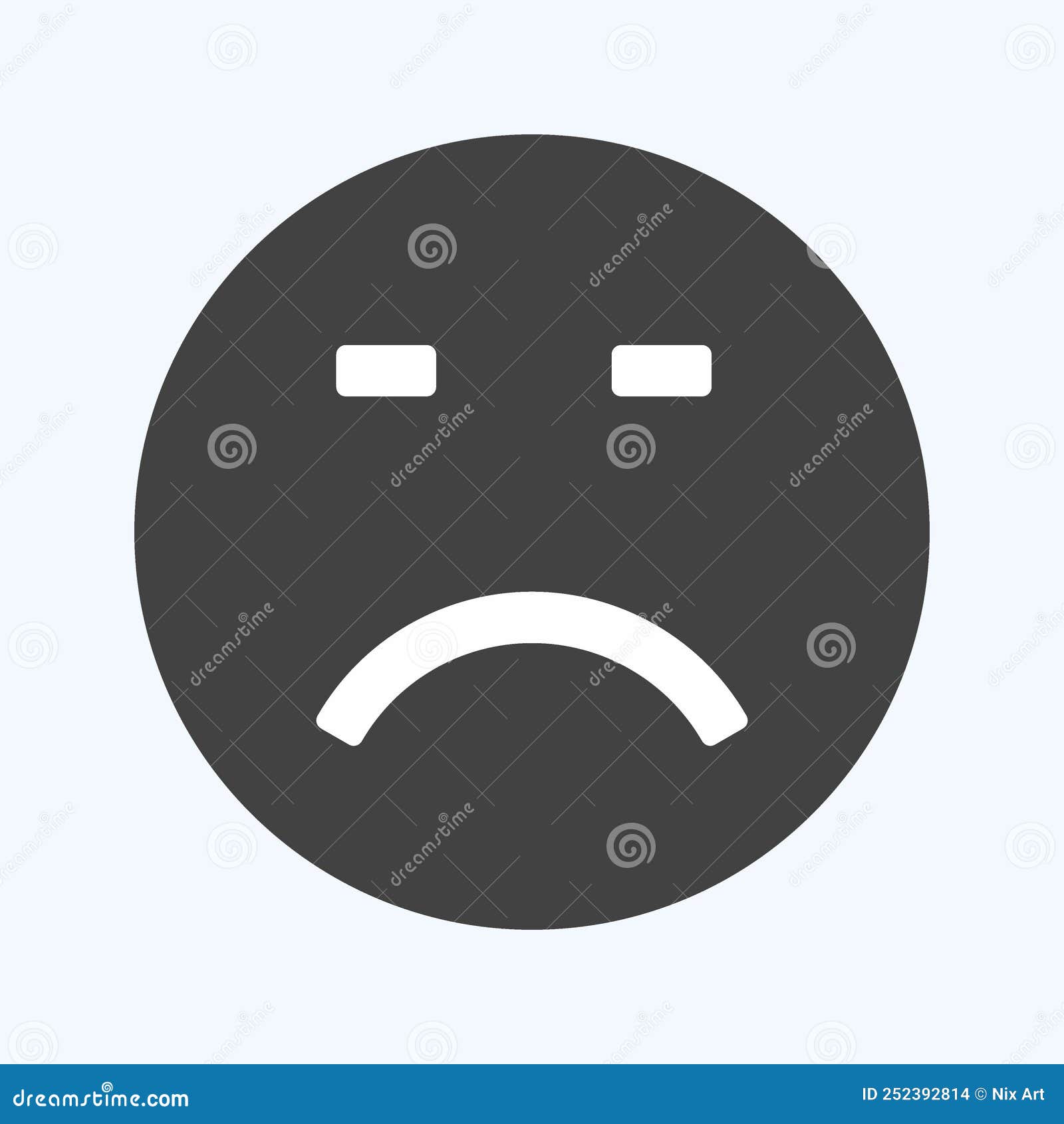 Icon Emoticon Loser. Suitable for Emoticon Symbol. Glyph Style. Simple ...