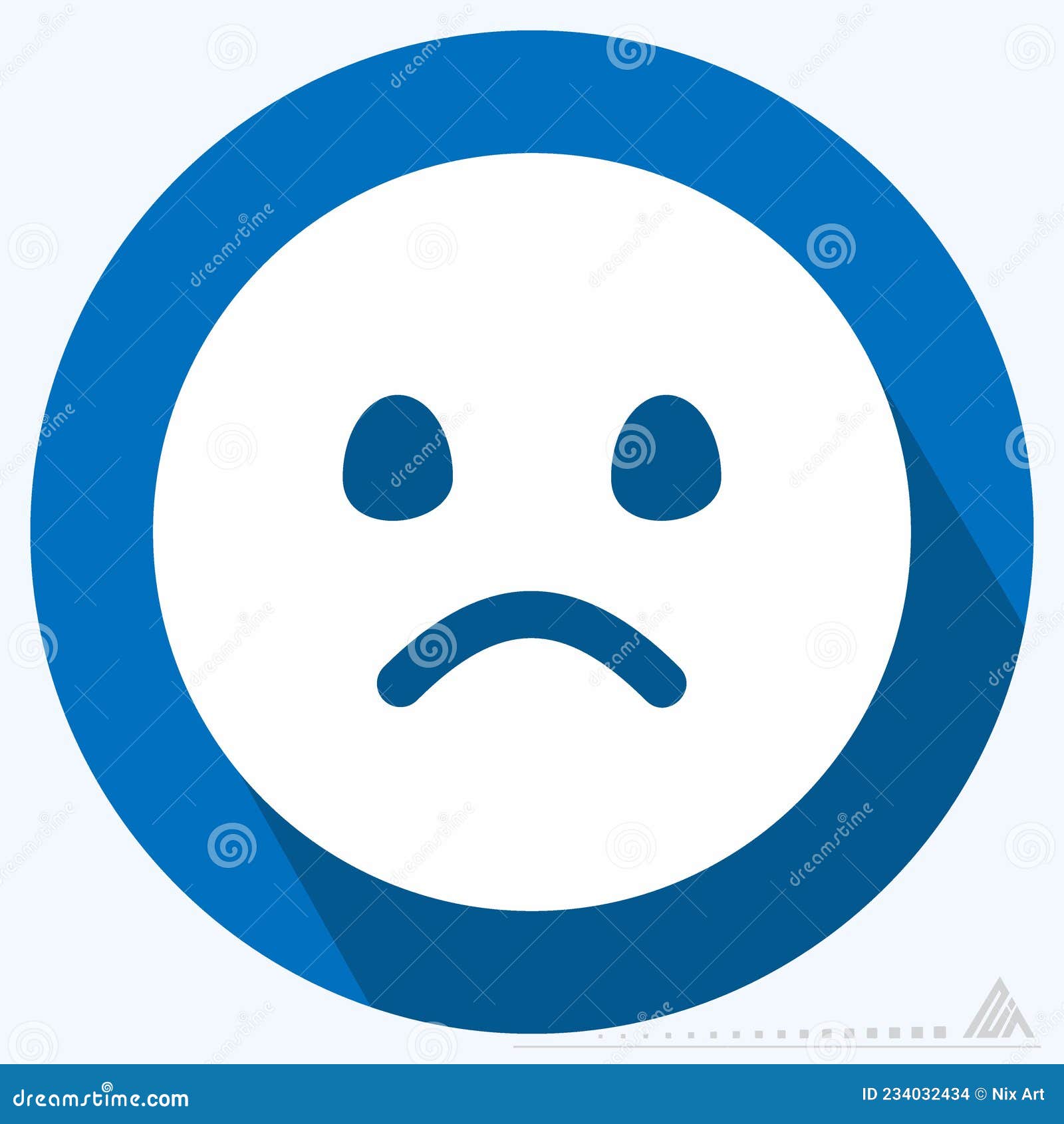 Icon Emoticon Sad - Long Shadow Style Stock Vector - Illustration of ...