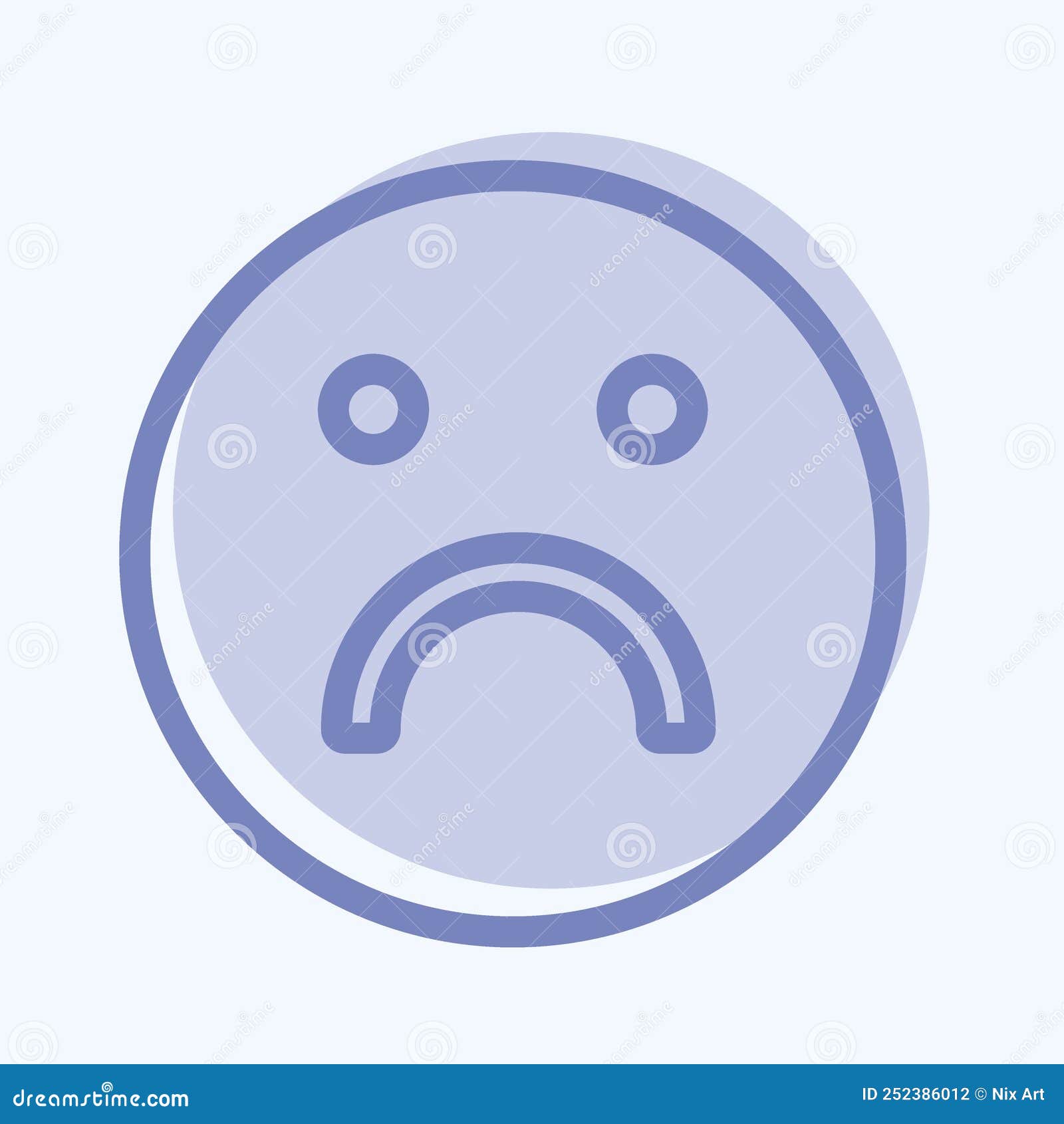 Icon Emoticon Sad. Suitable for Emoticon Symbol. Two Tone Style. Simple ...