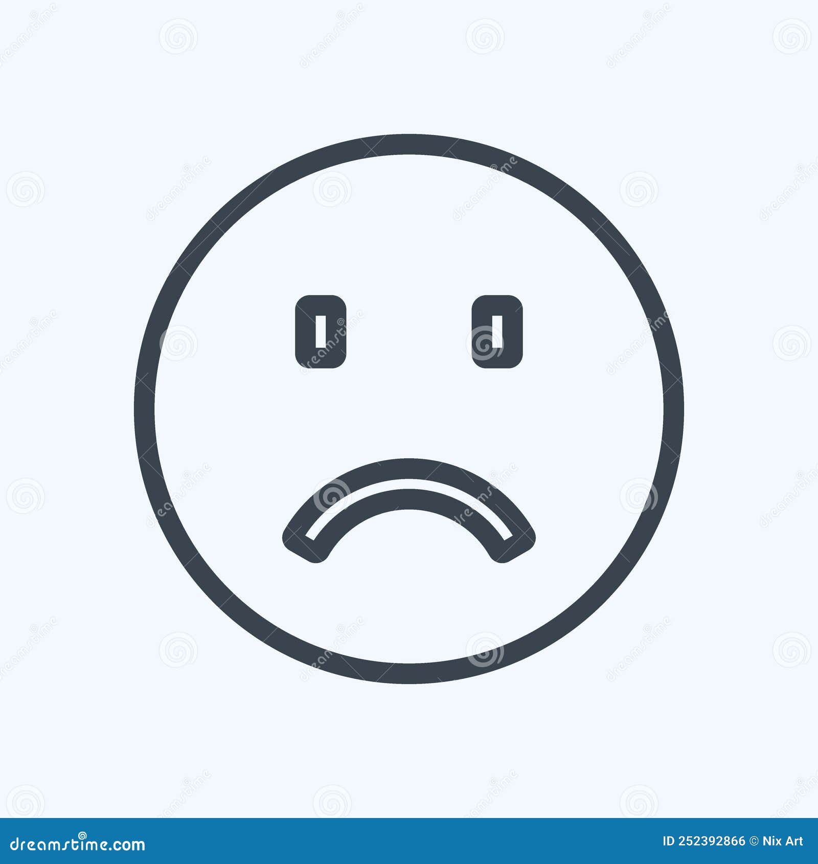 Icon Emoticon Sadness. Suitable for Emoticon Symbol. Line Style. Simple ...
