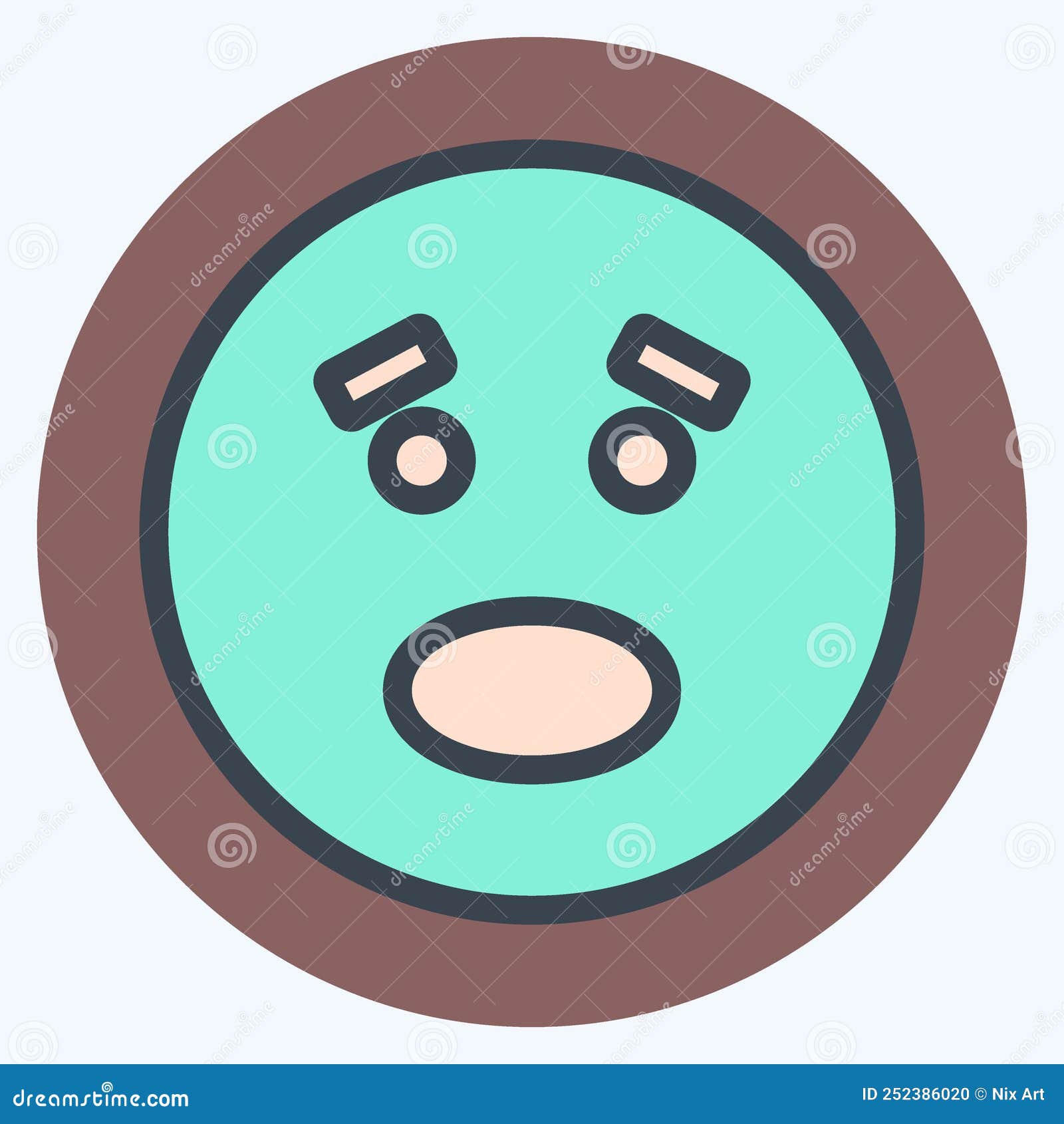 Icon Emoticon Scared. Suitable for Emoticon Symbol. Color Mate Style ...