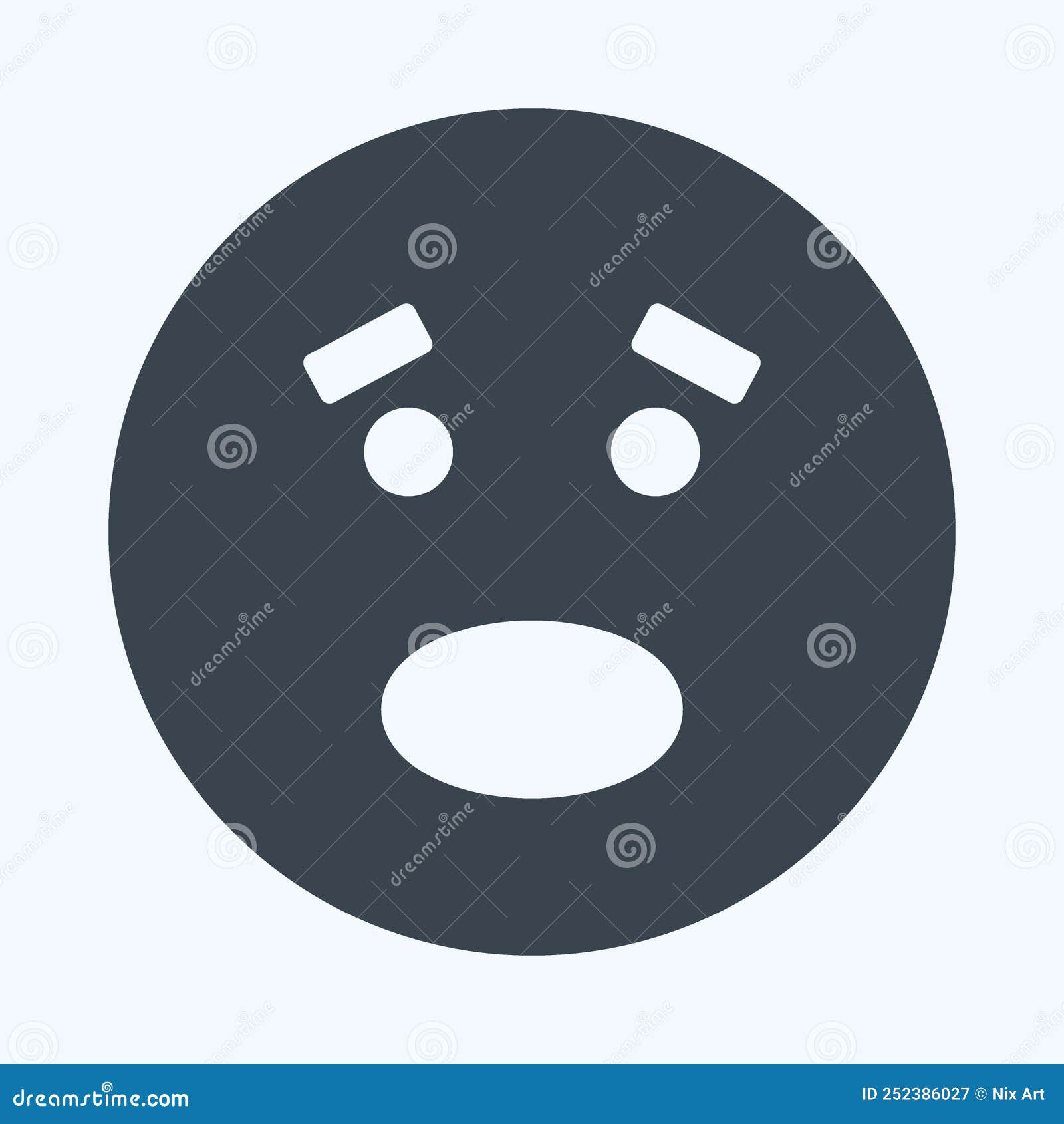 Icon Emoticon Scared. Suitable for Emoticon Symbol. Glyph Style. Simple ...