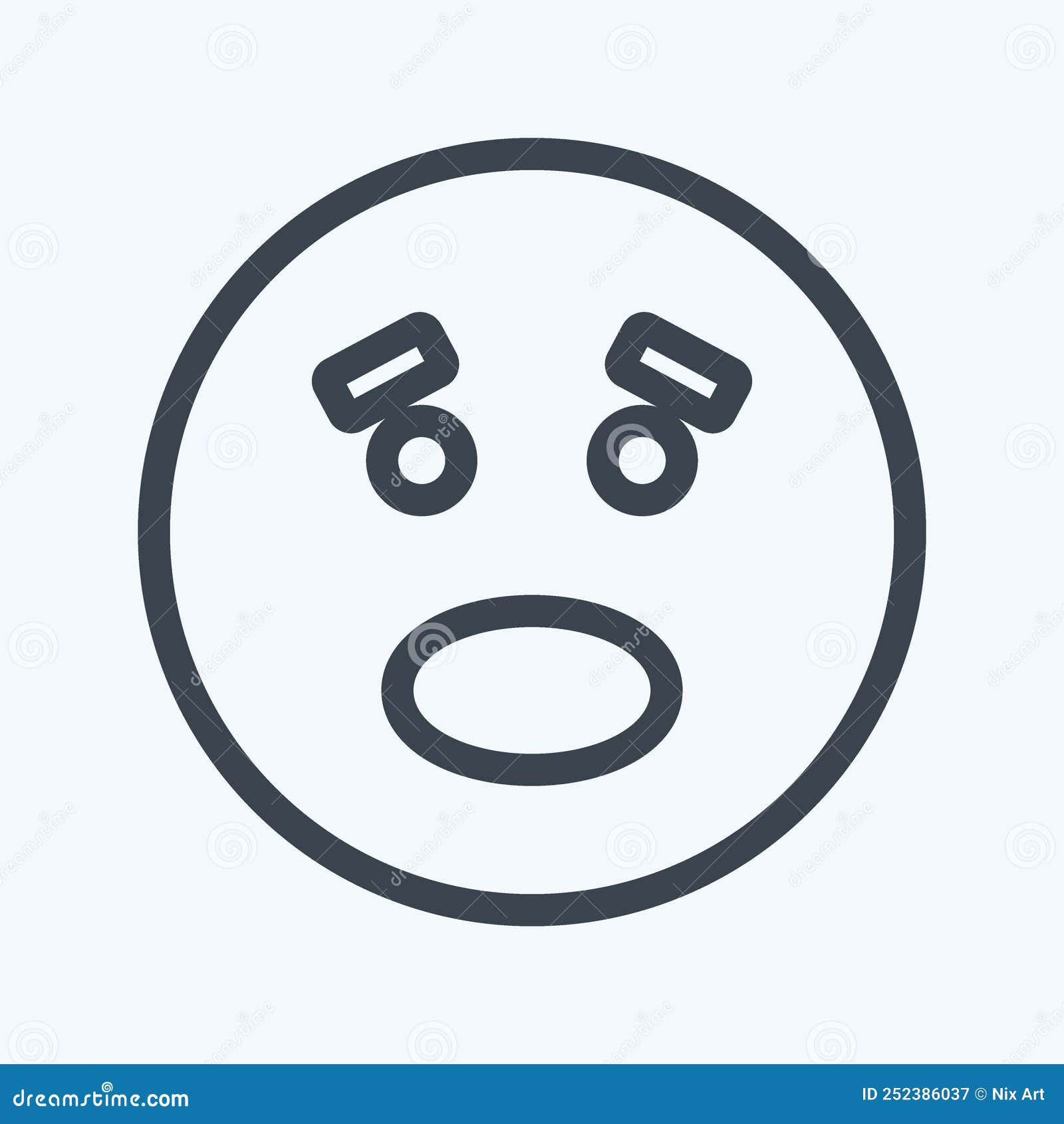 Icon Emoticon Scared. Suitable for Emoticon Symbol. Line Style. Simple ...