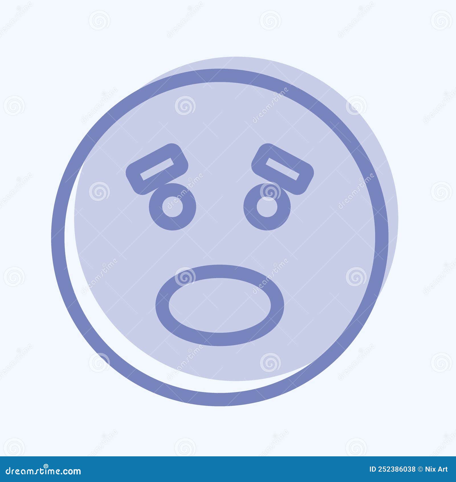 Icon Emoticon Scared. Suitable for Emoticon Symbol. Two Tone Style ...