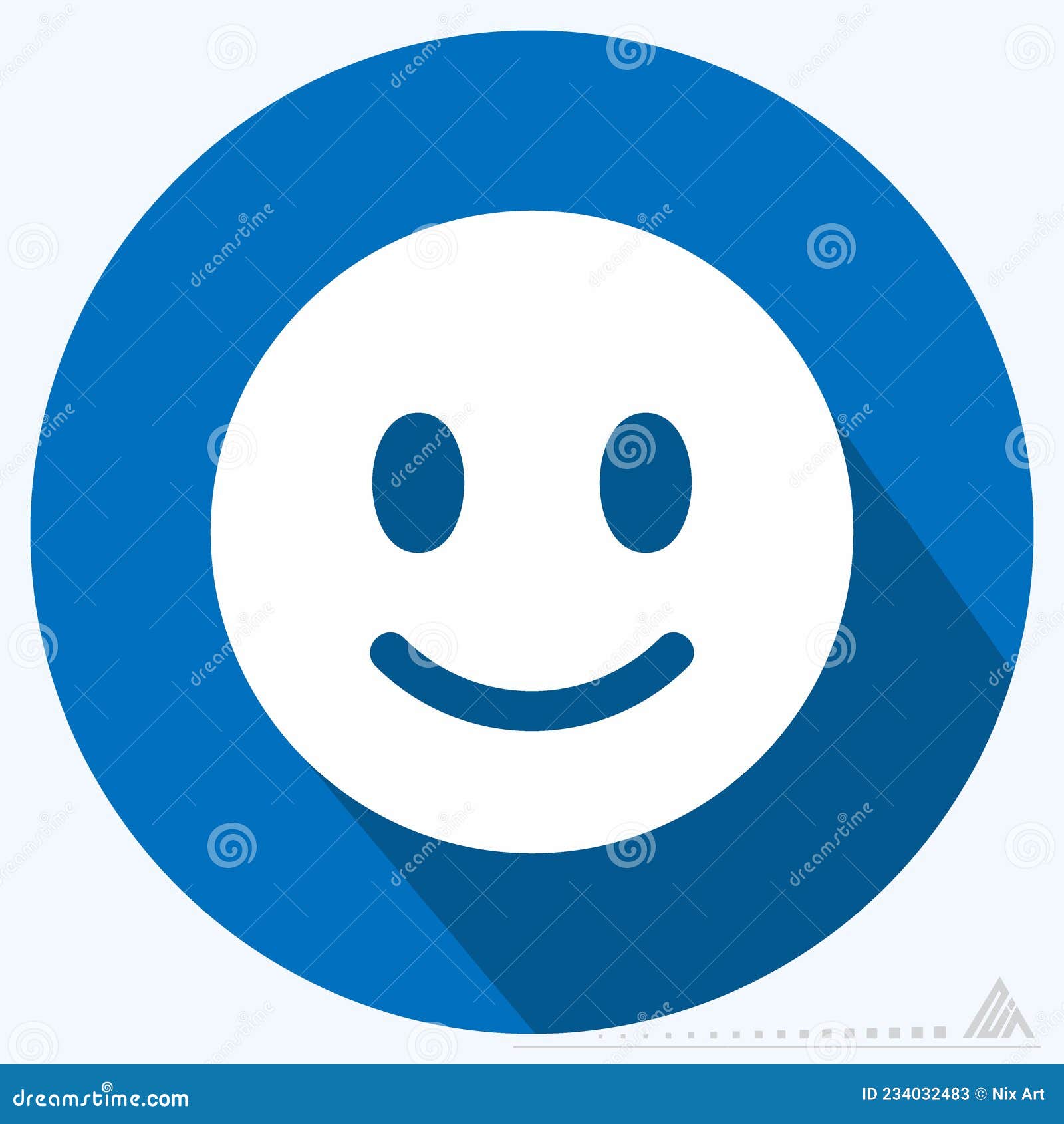 Icon Emoticon Smiley - Long Shadow Style Stock Vector - Illustration of ...